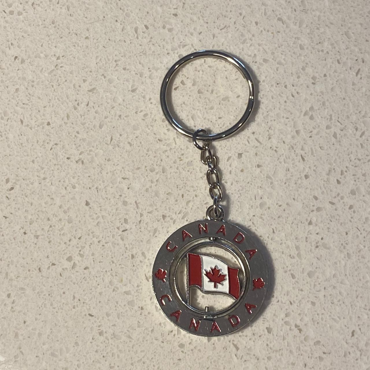 Canada Keychain with Canadian Flag Spinning... - Depop