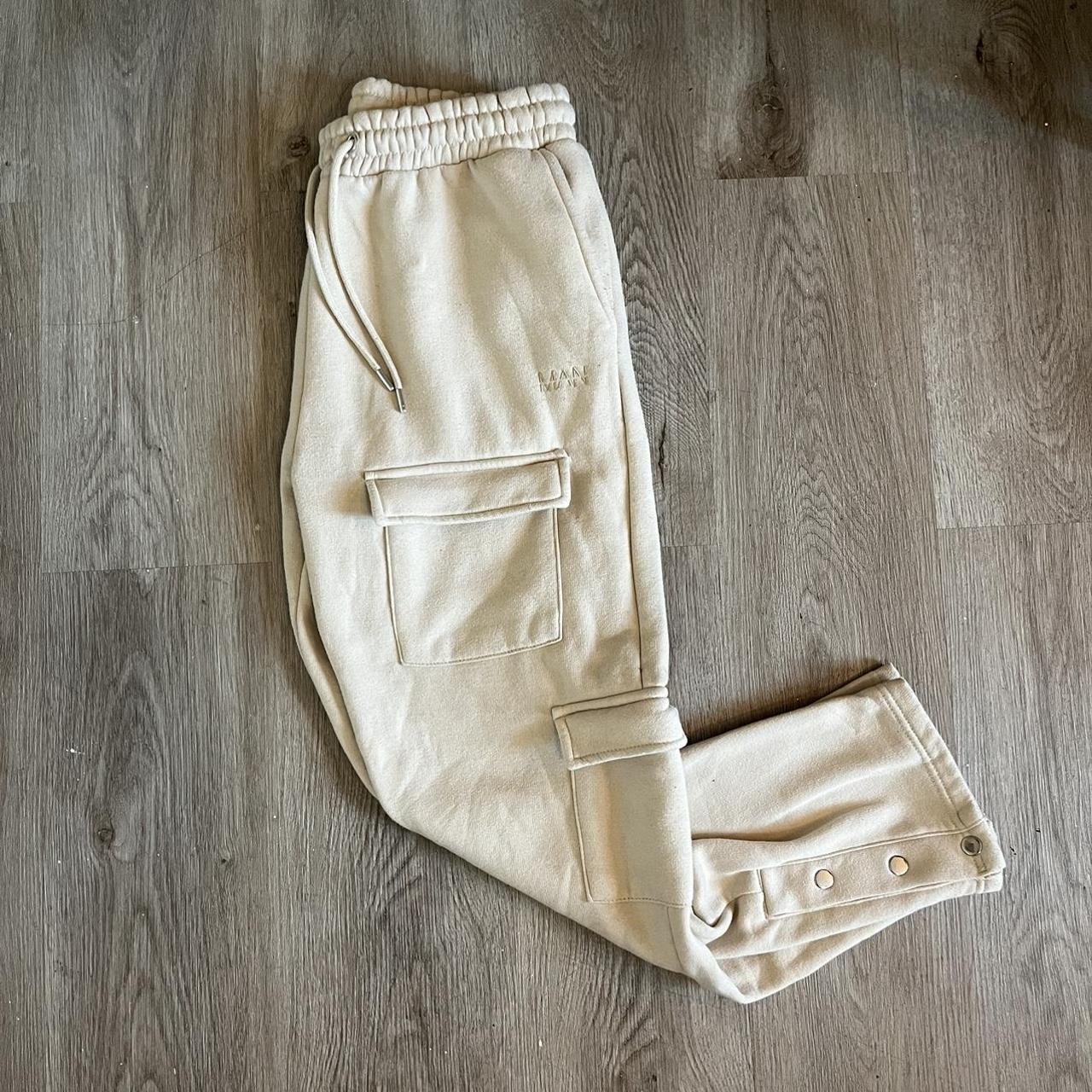 Boohoo Men's Cream Trousers | Depop
