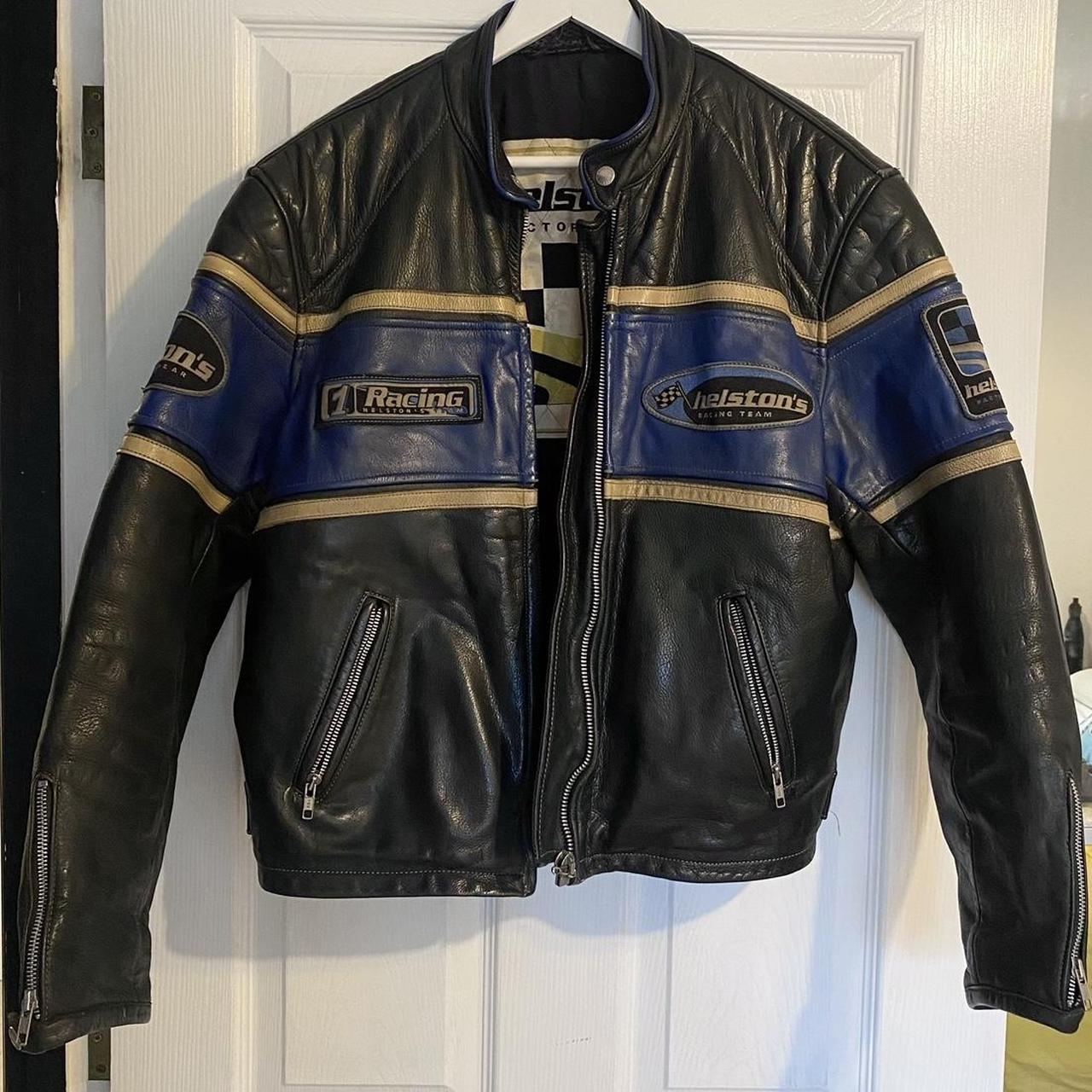 Vintage Helstons leather jacket Vintage black... - Depop