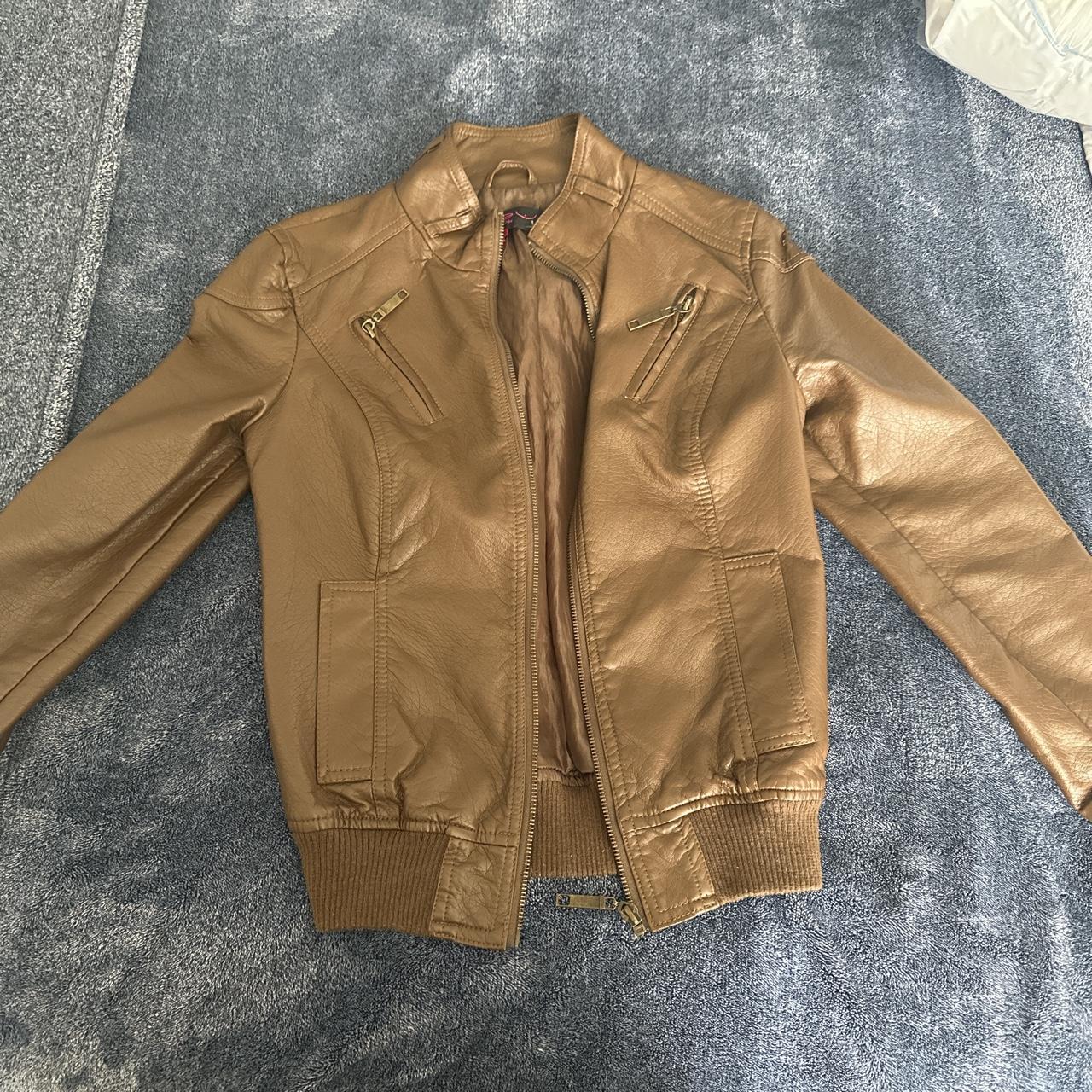 New look, leather jacket, some flaws as shown in the... - Depop