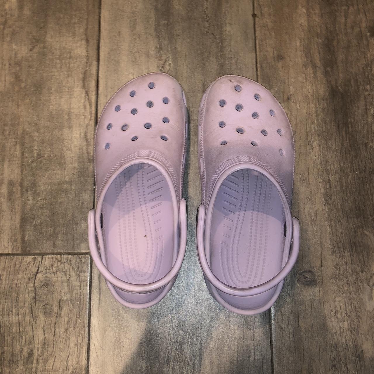 Crocs Women's Purple Slides | Depop