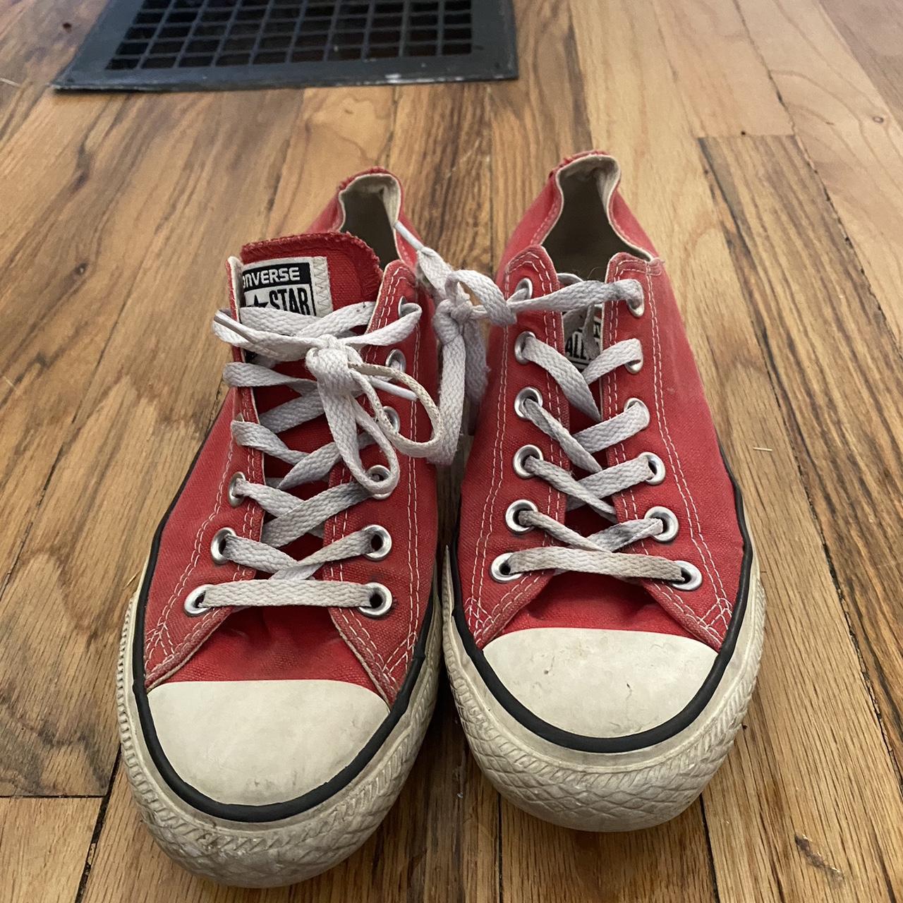 Red low rise converse all stars - Depop