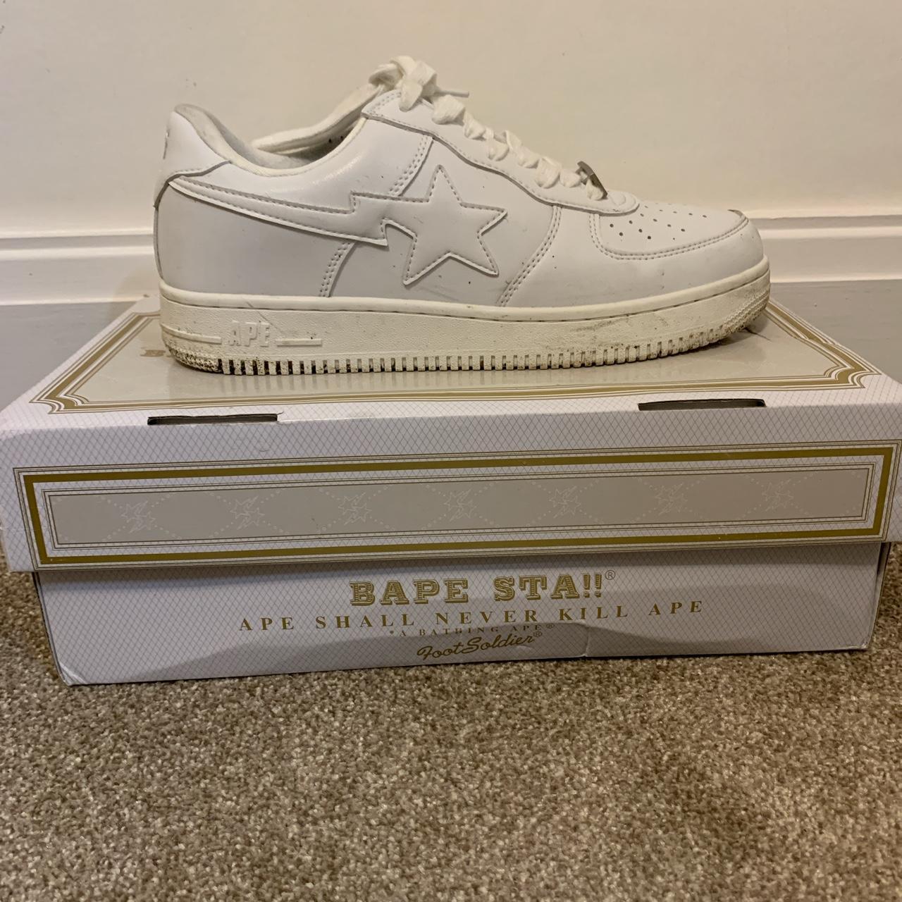 Bape Sta Force 1’s White UK Size 8 #bape #bapesta... - Depop