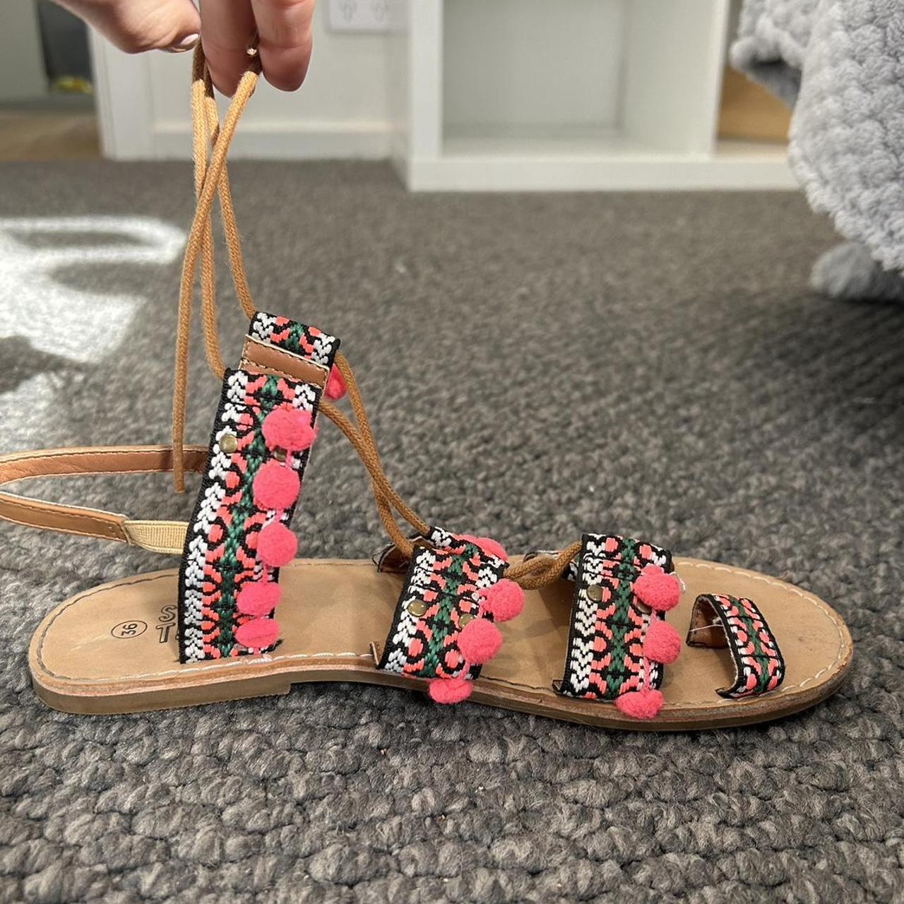 selling seed fluro sandals size 36 - Depop