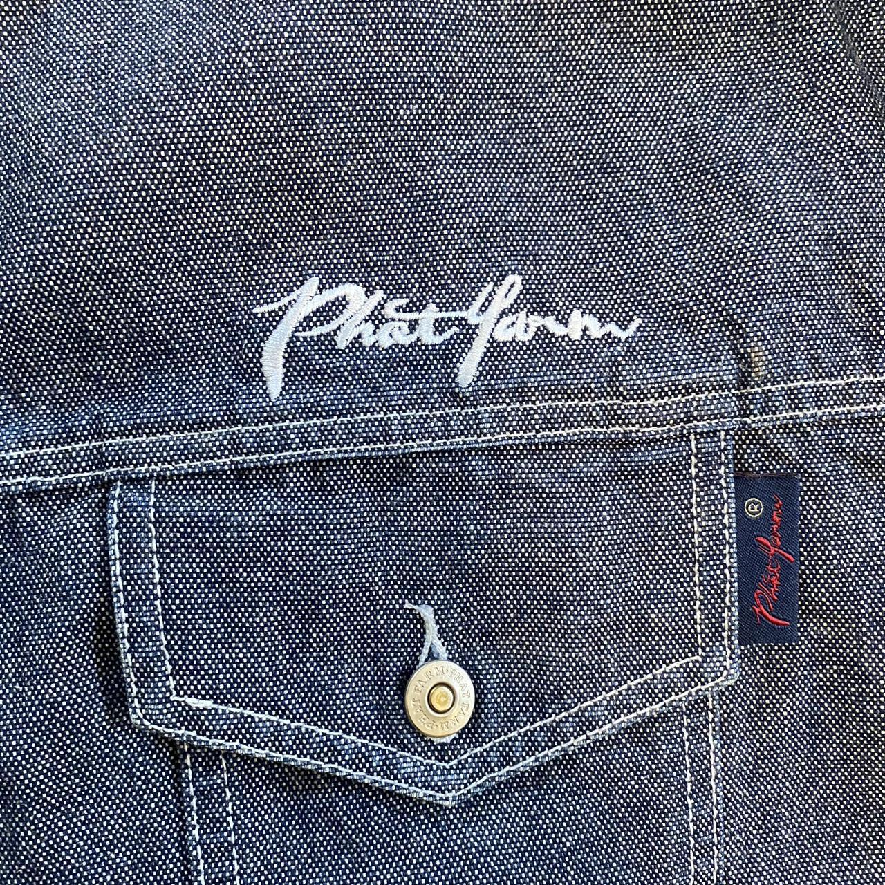 Phat farms raw denim jacket size xl #denim - Depop