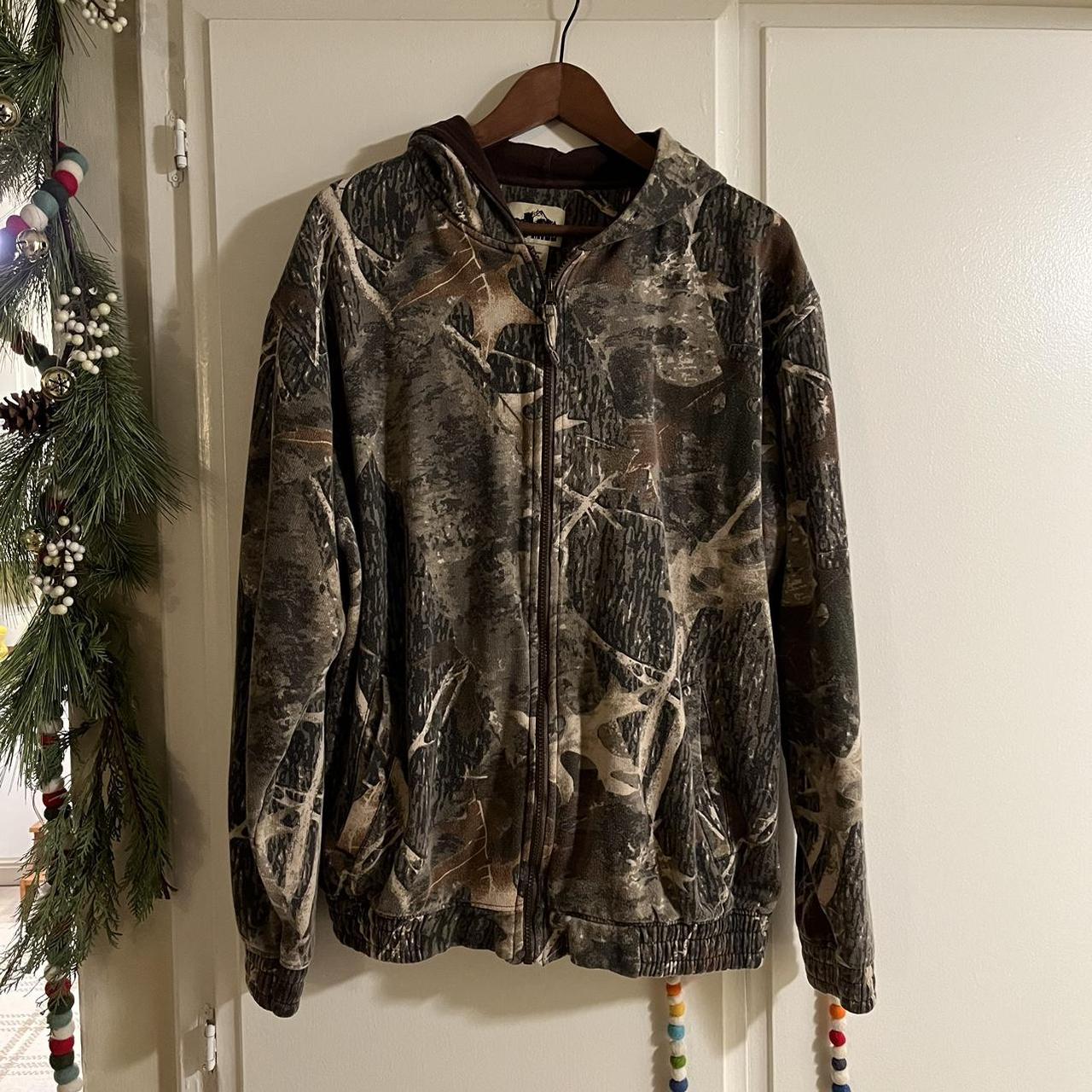 VINTAGE REAL TREE ZIP HOODIE OLD MILL LIKE NEW,... - Depop