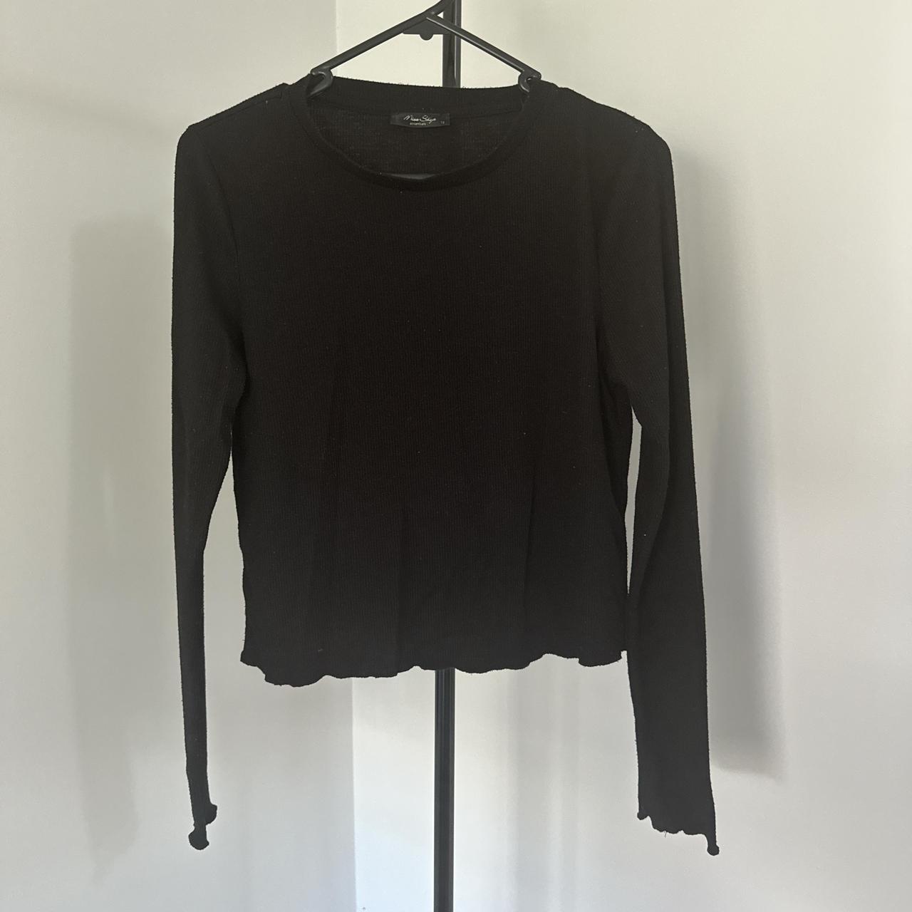 Miss Shop Long sleeve black basic - Depop