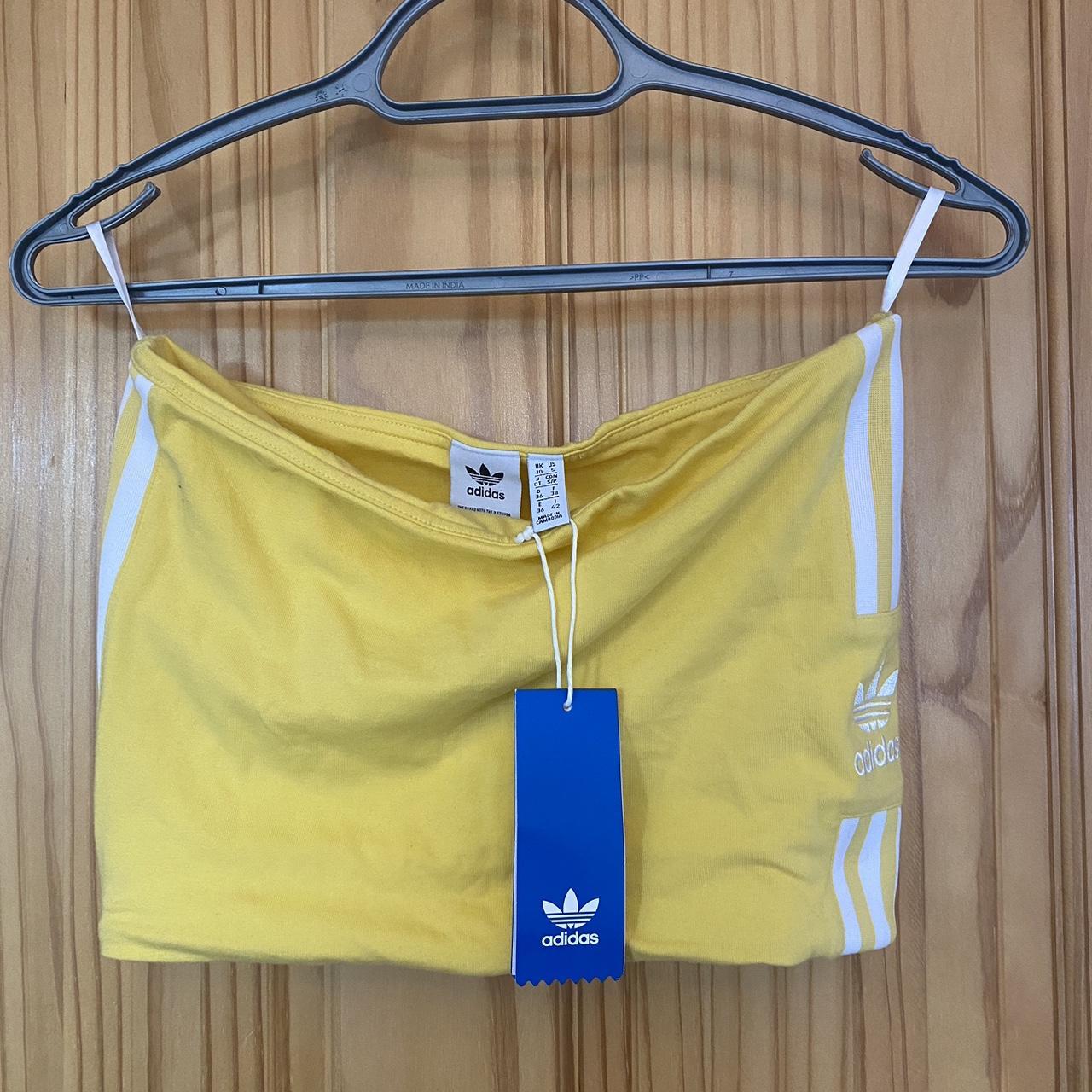 Urban outfitters, Adidas yellow crop top. Bando... - Depop