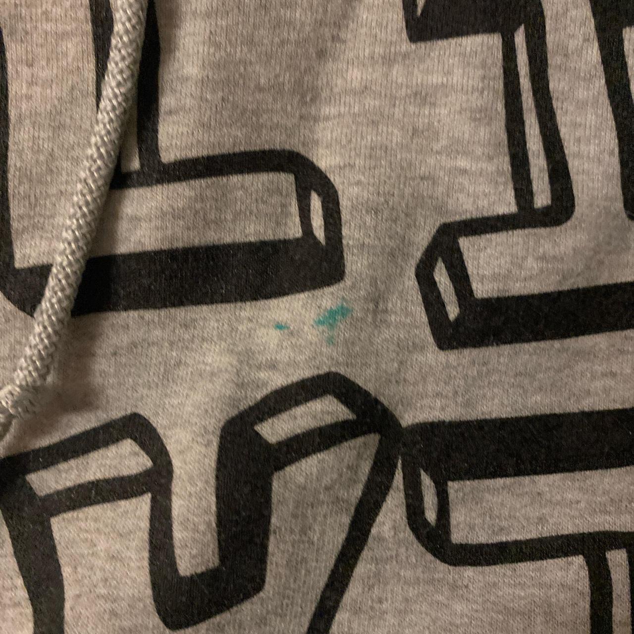 grey youtuber flamingo hoodie size small, small blue... | Depop