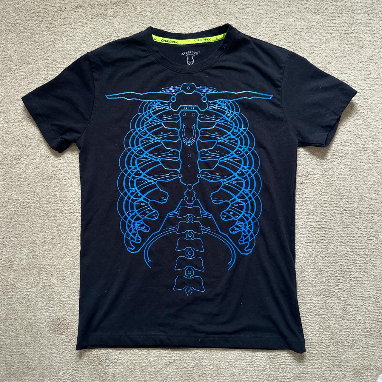 Insane cyberdog rib cage tee with a blue graphic👾👾 - Depop