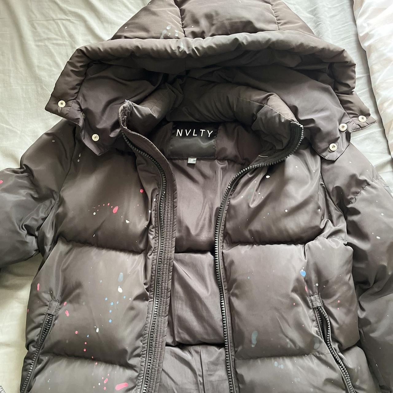 NVLTY paint splatter coat - Depop