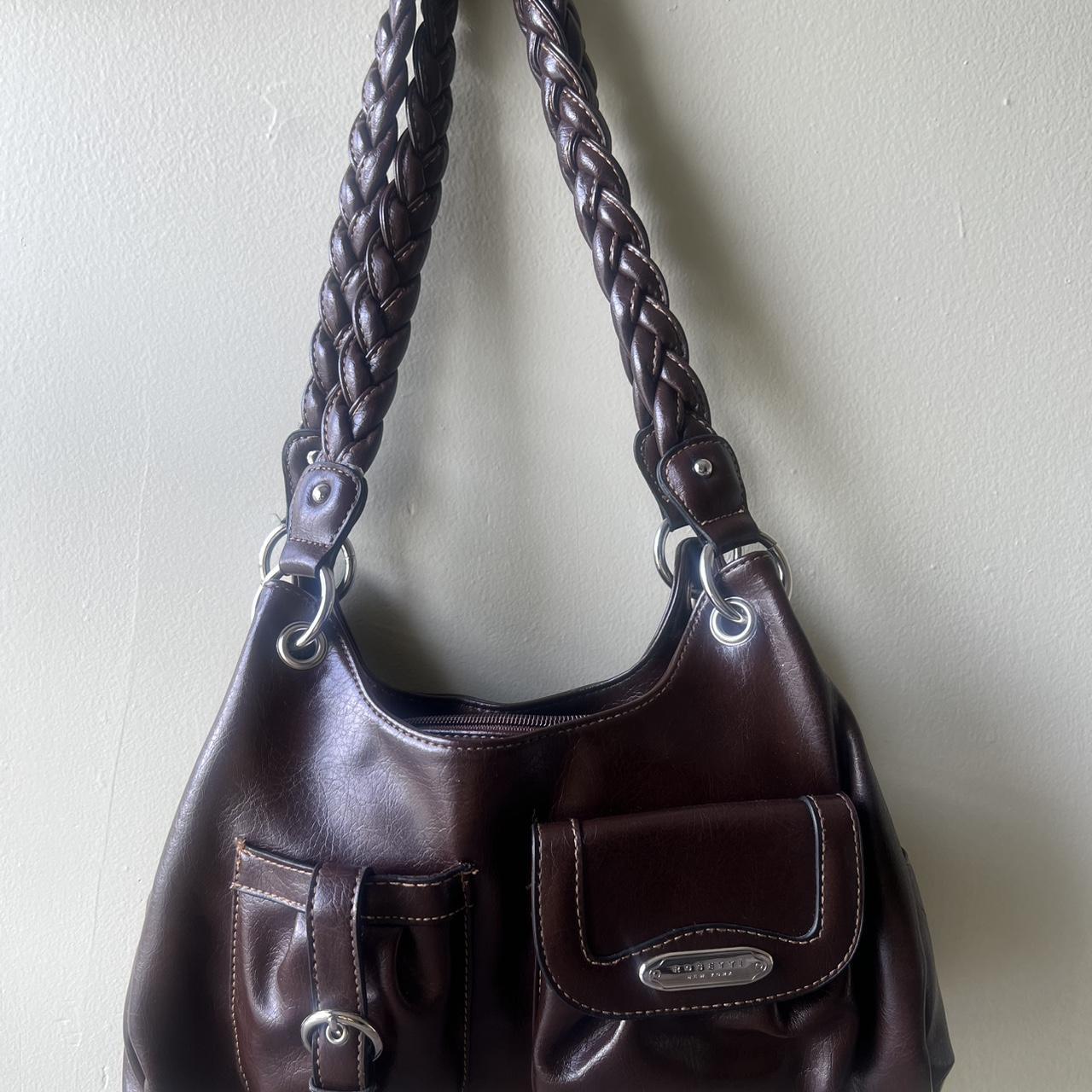 Brown leather shoulder bag -brand: Rosetti New... | Depop