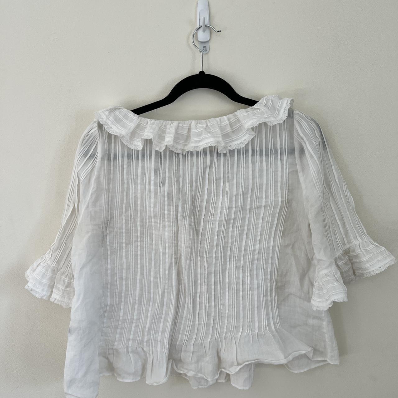 Doen top with black accent buttons Never Worn... - Depop