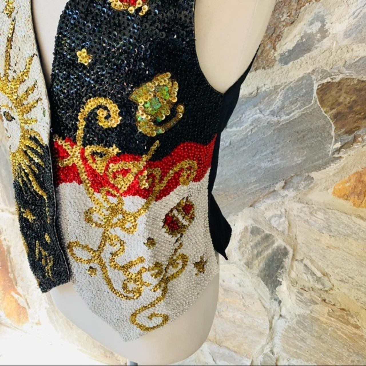Vintage Sun Sequins Day / Night Vest , Front Closure... - Depop