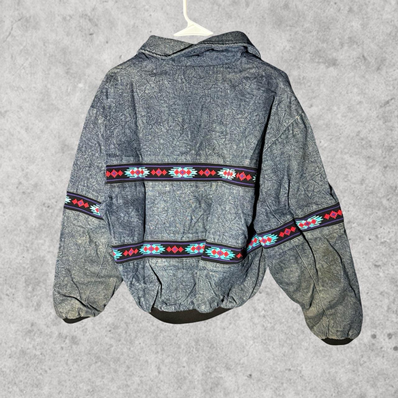 Men's vintage Carhartt Aztec style denim jacket... | Depop