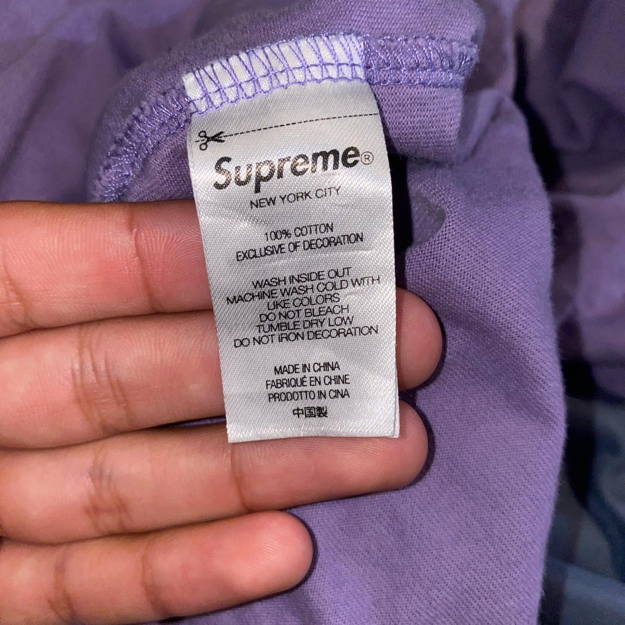 purple supreme shirt that was brought in japan - Depop
