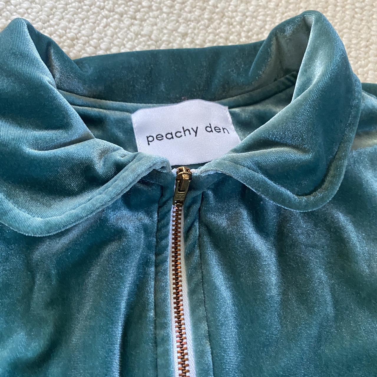 Peachy den teal blue tracksuit zip up jumper - Depop
