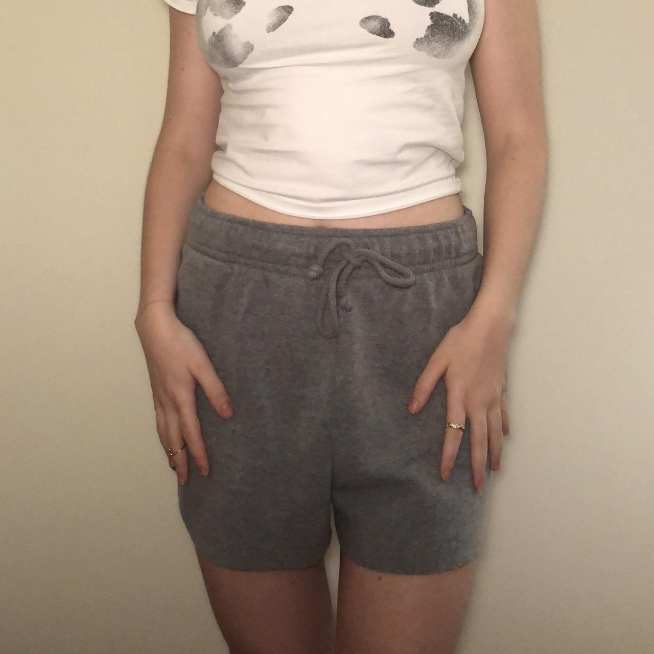 grey drawstring shorts so comfy and surprisingly... - Depop