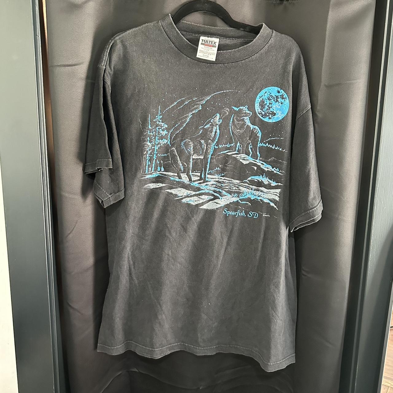 Vintage Sault Ste. Marie Wolves Moon Nature T-Shirt... | Depop