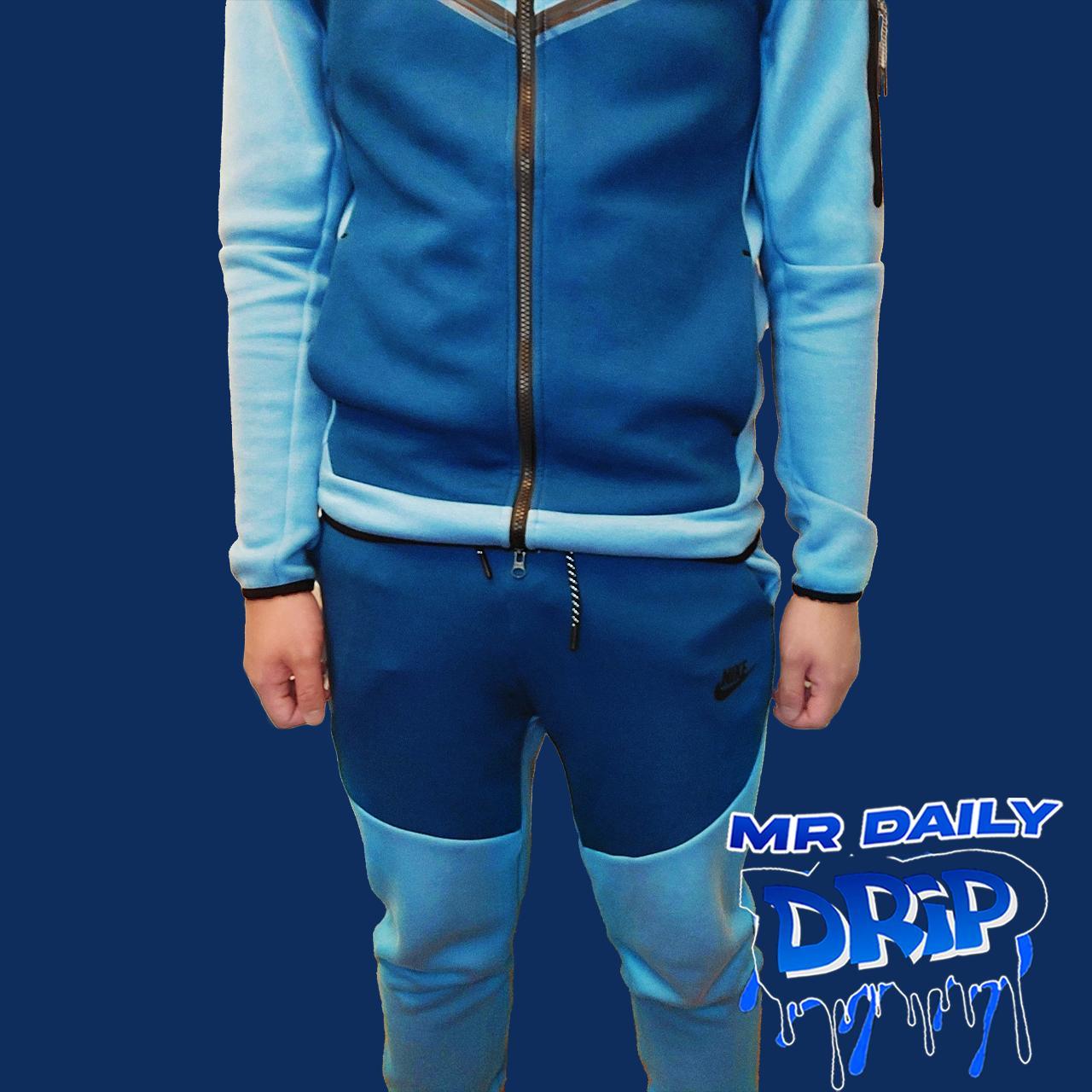 Nike Tech-fleece Full Tracksuit Dutch Blue SIZE... - Depop