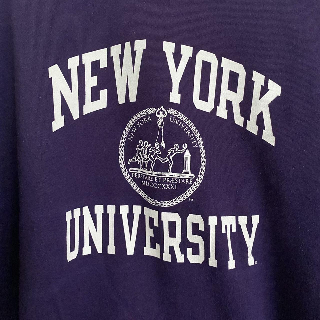 Purple Oversized NYU Sweatshirt | Size M | Pink... - Depop