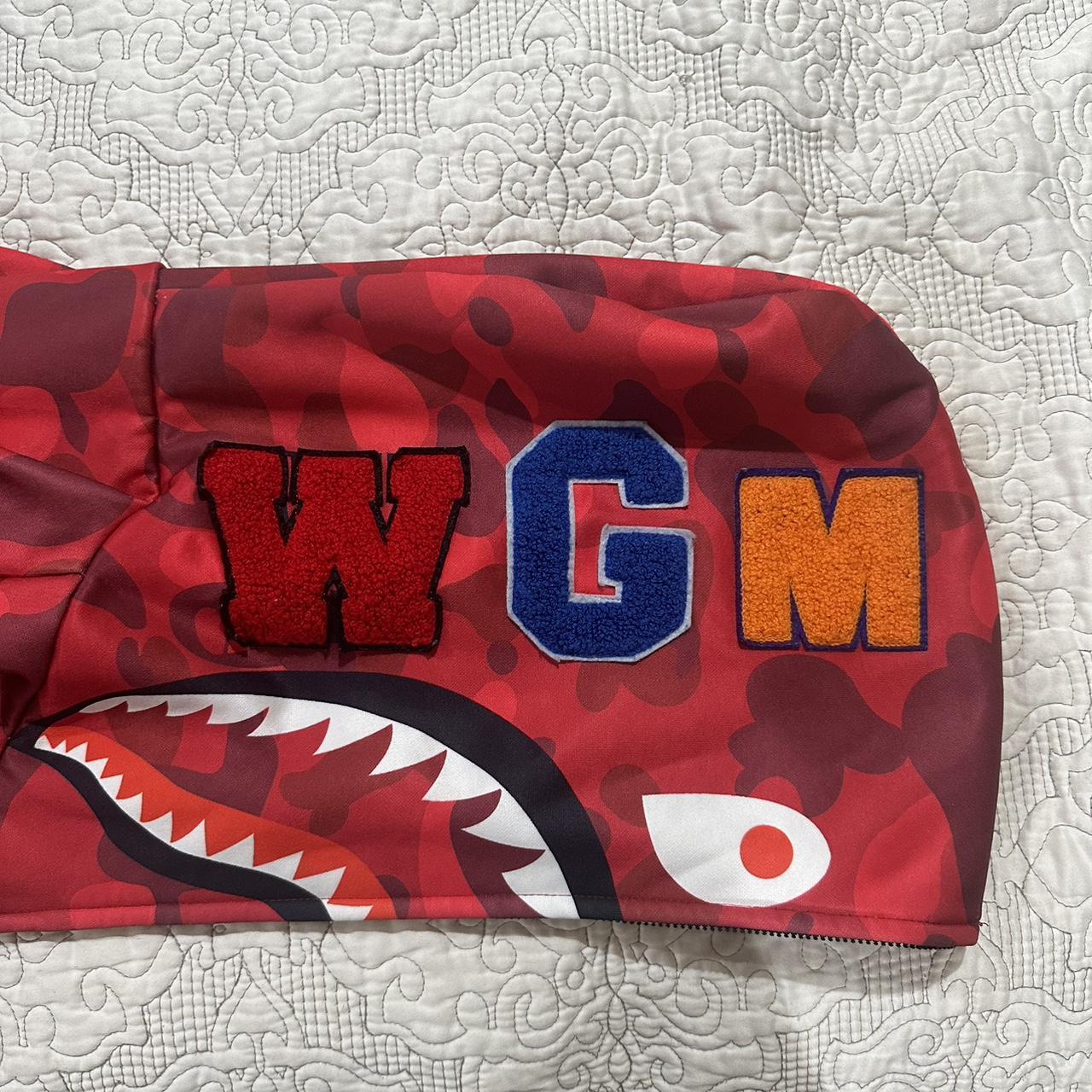 Red camo Bape zip-up hoodie Used Size S no holes... - Depop