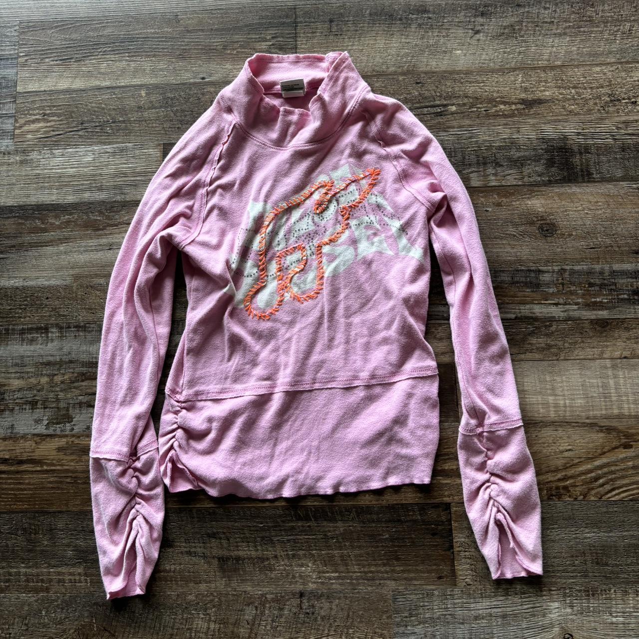 pink diesel mock neck long sleeve top girls large... - Depop