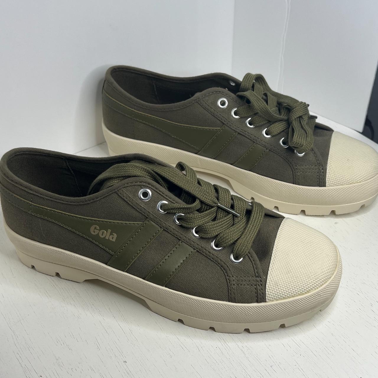 Gola Olive Green Platform Sneaker USA Size 10 - Depop
