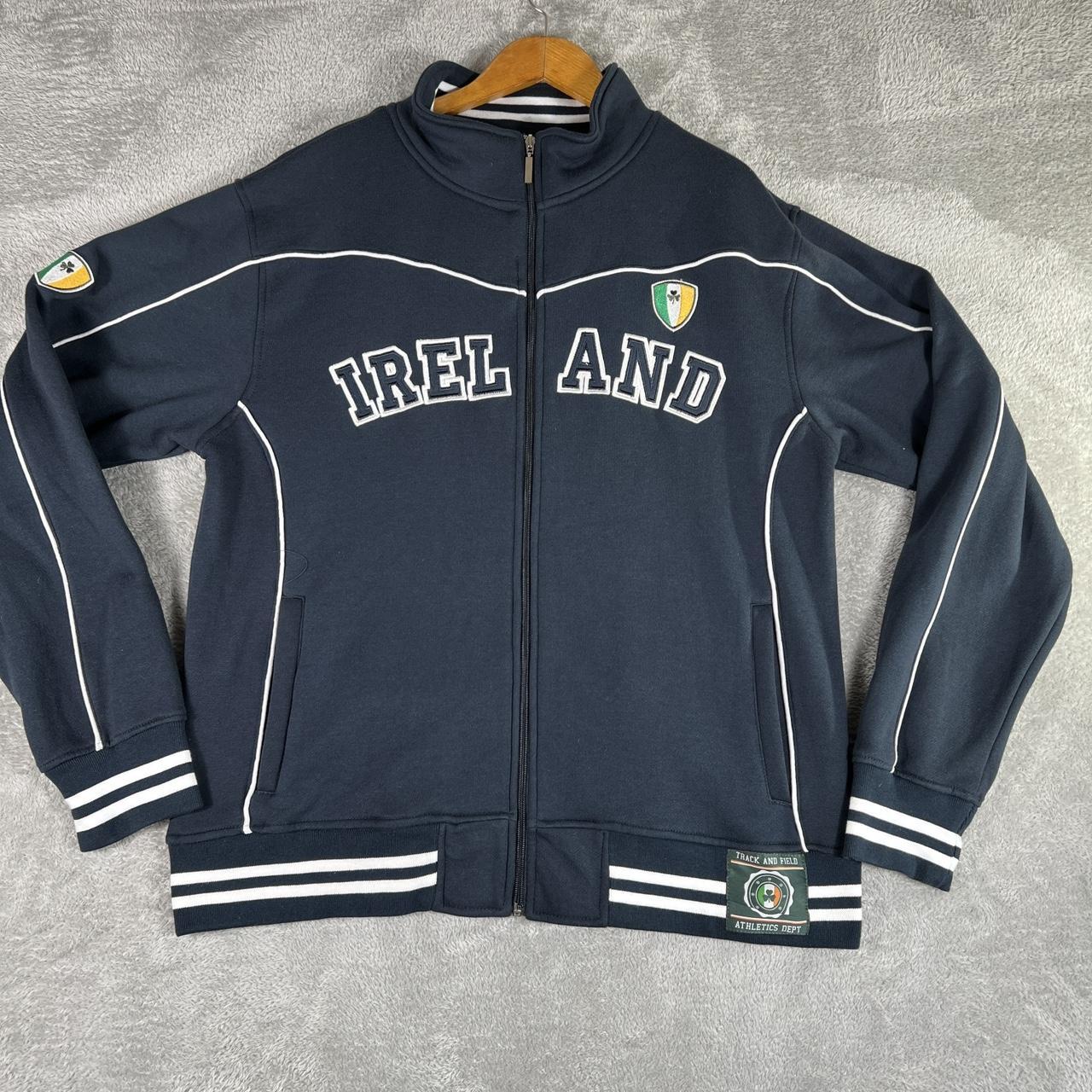 Ireland Jacket Mens 2XL Blue Full Zip Embroidered... | Depop