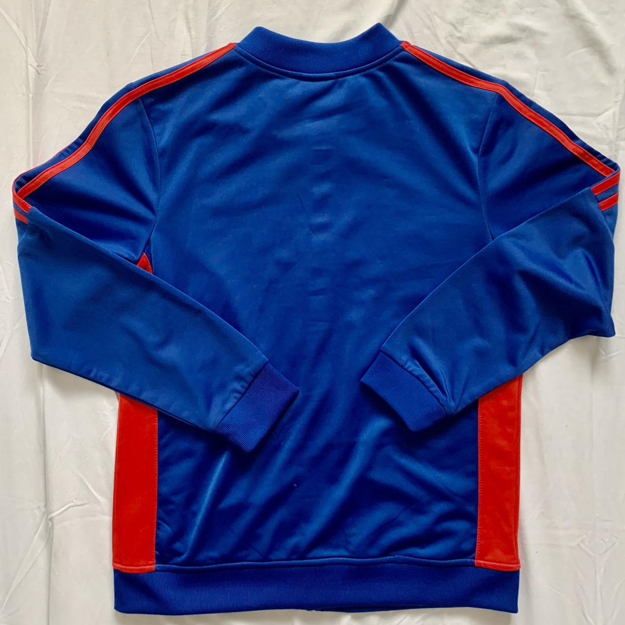 Junior Adidas Blue Zip Up Track Jacket in blue with... | Depop