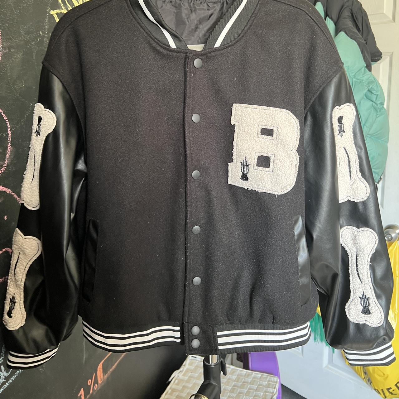 Bone varsity jacket Medium women’s a little oversized! - Depop