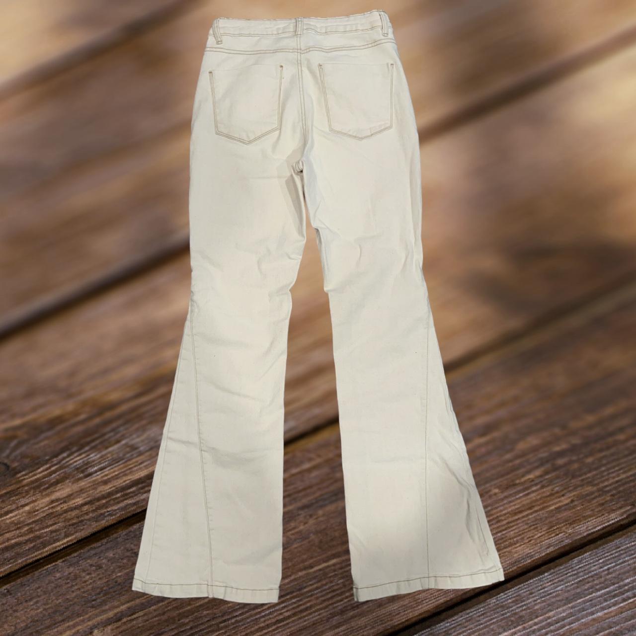 Flared cream color jeans Size 7 #bellbottom #flared... - Depop