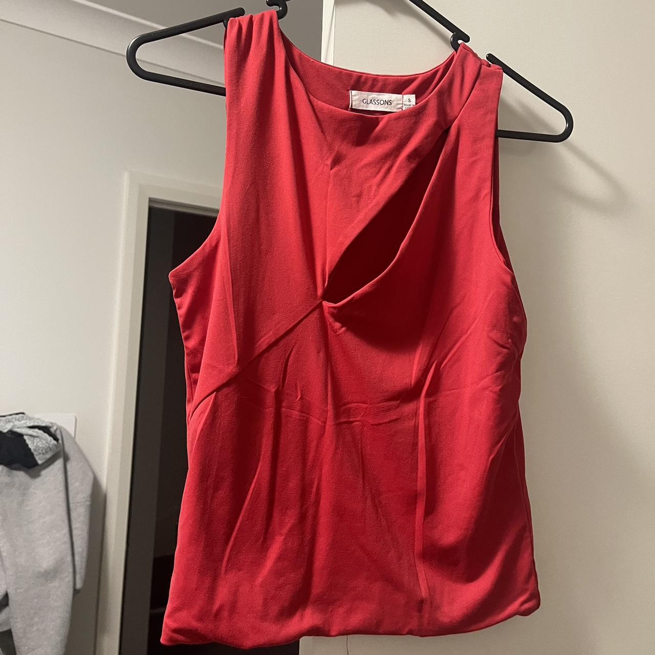 Glassons red front slit tank top - size small - I’ve... - Depop
