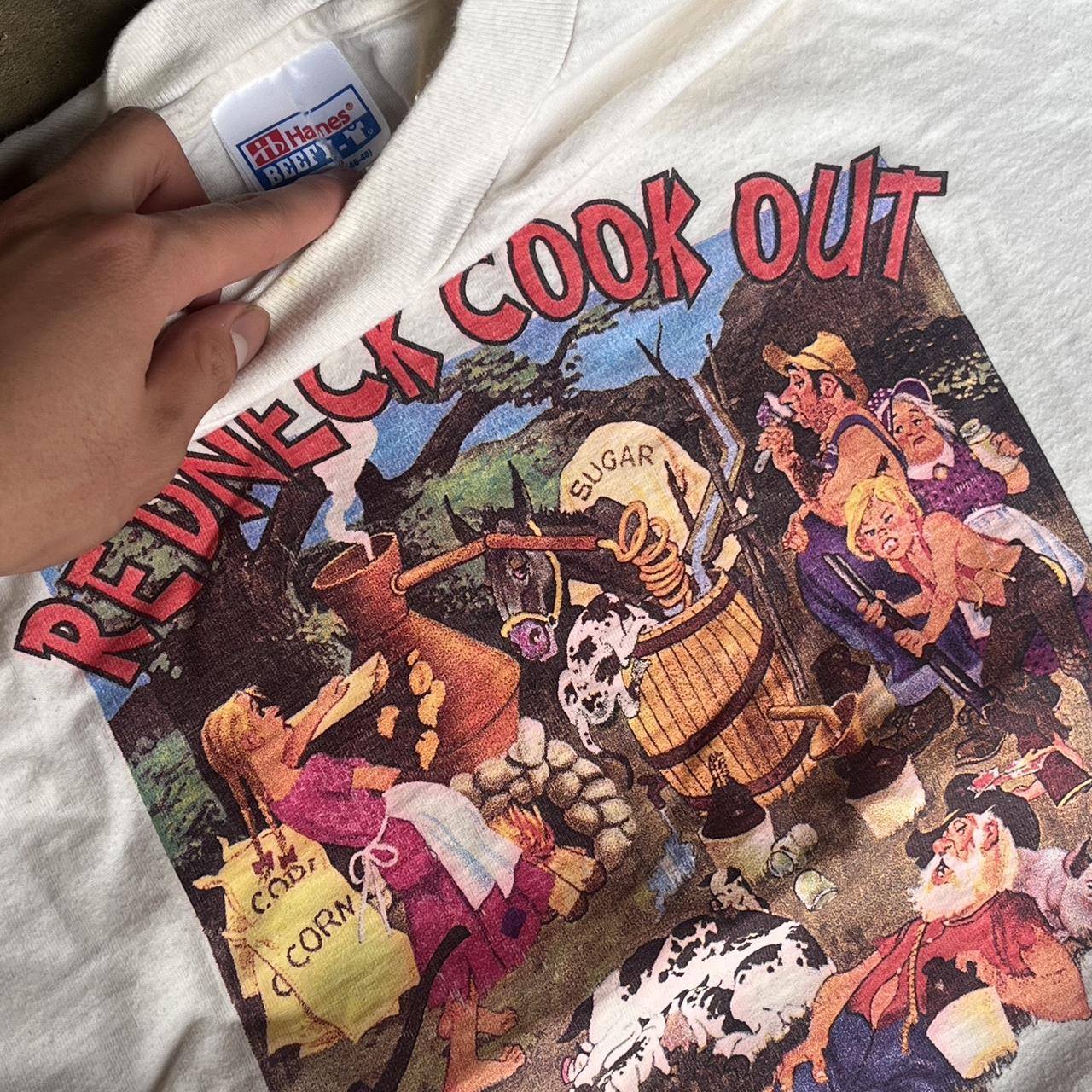 90s single stitch redneck cookout tee Size xl - Depop