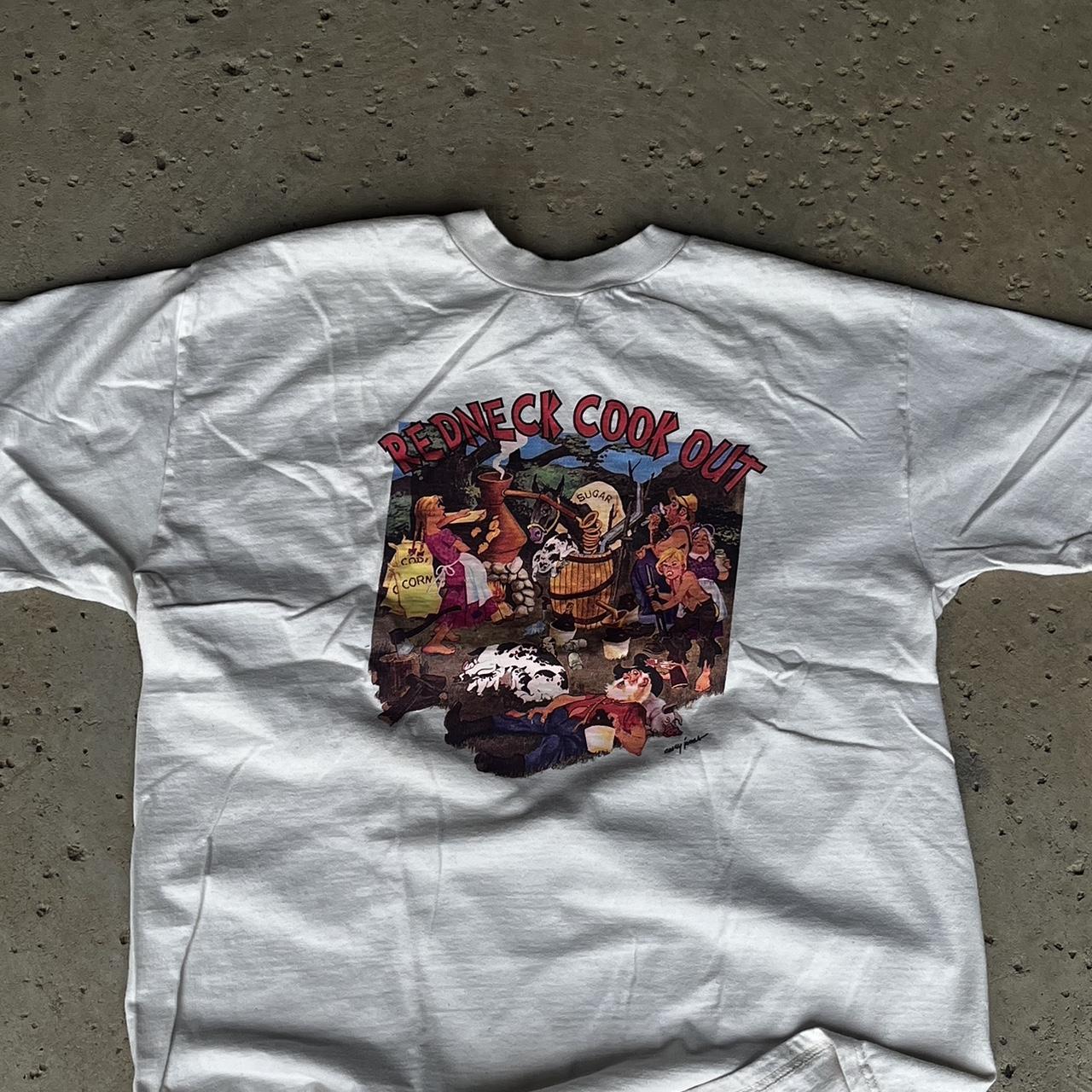 90s single stitch redneck cookout tee Size xl - Depop