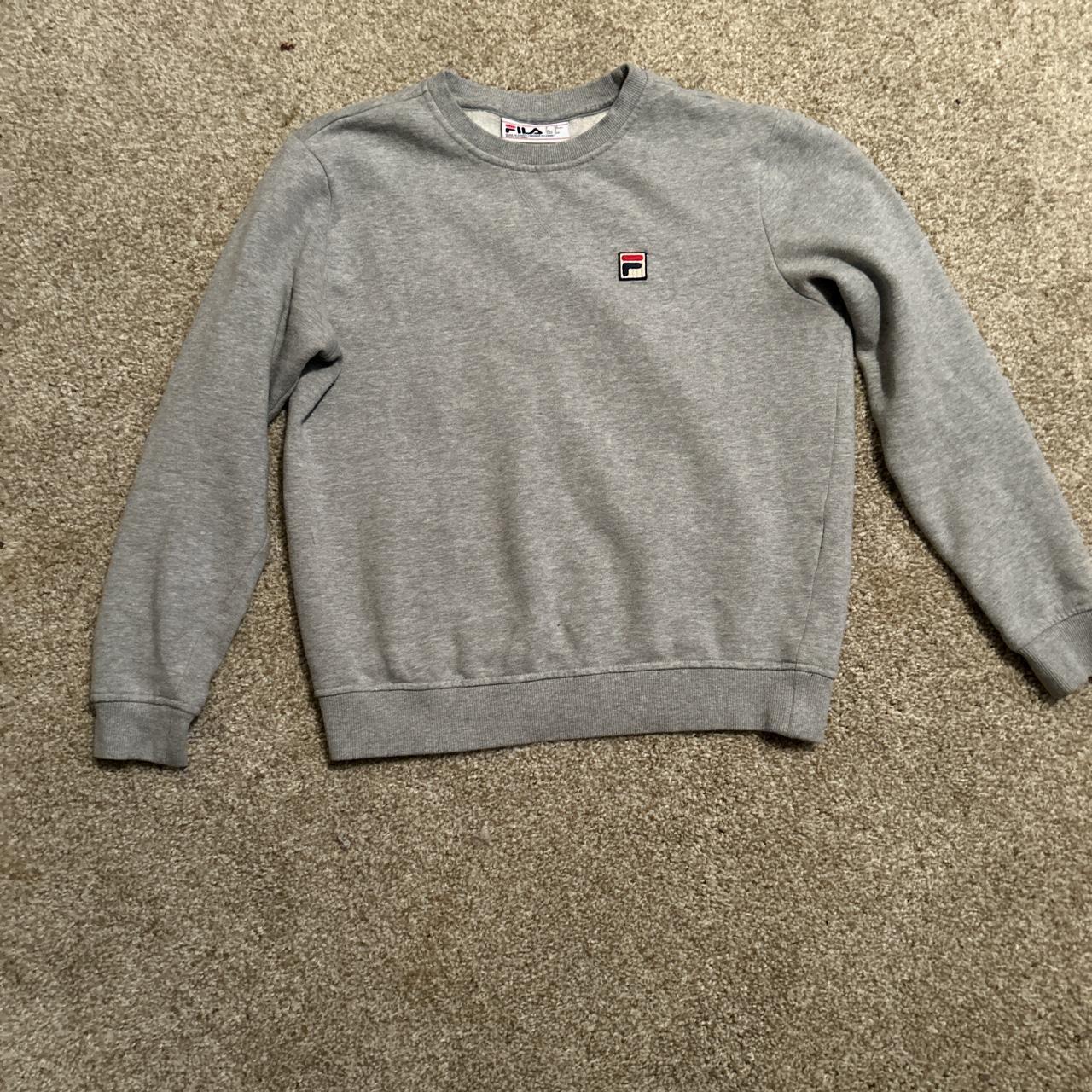 Grey Fila crew neck - Depop
