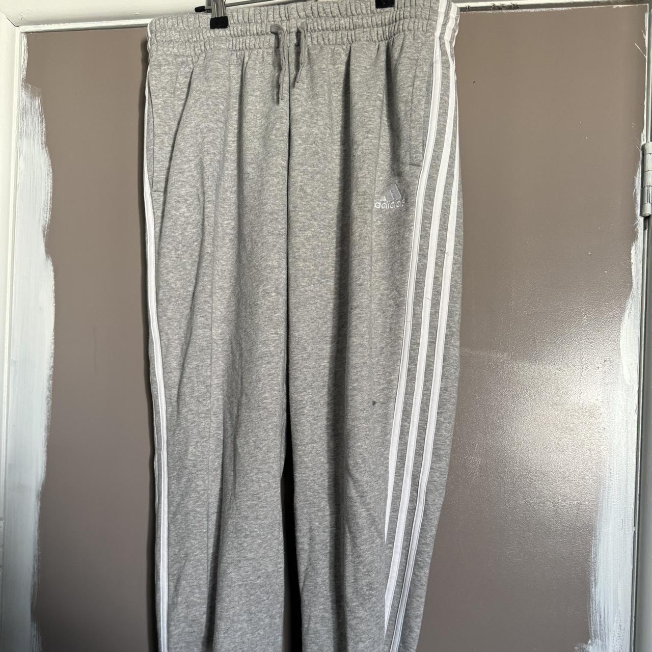 Grey adidas trackies Worn twice - Depop