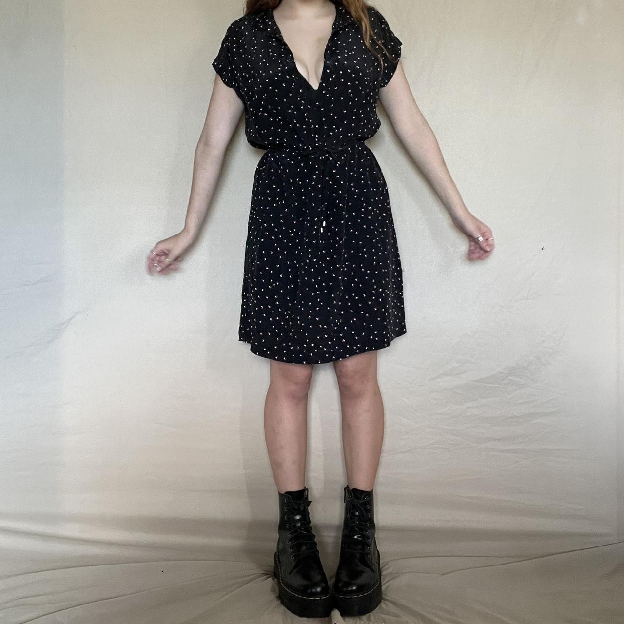 beautiful adjustable waist heart pattern dress -... - Depop