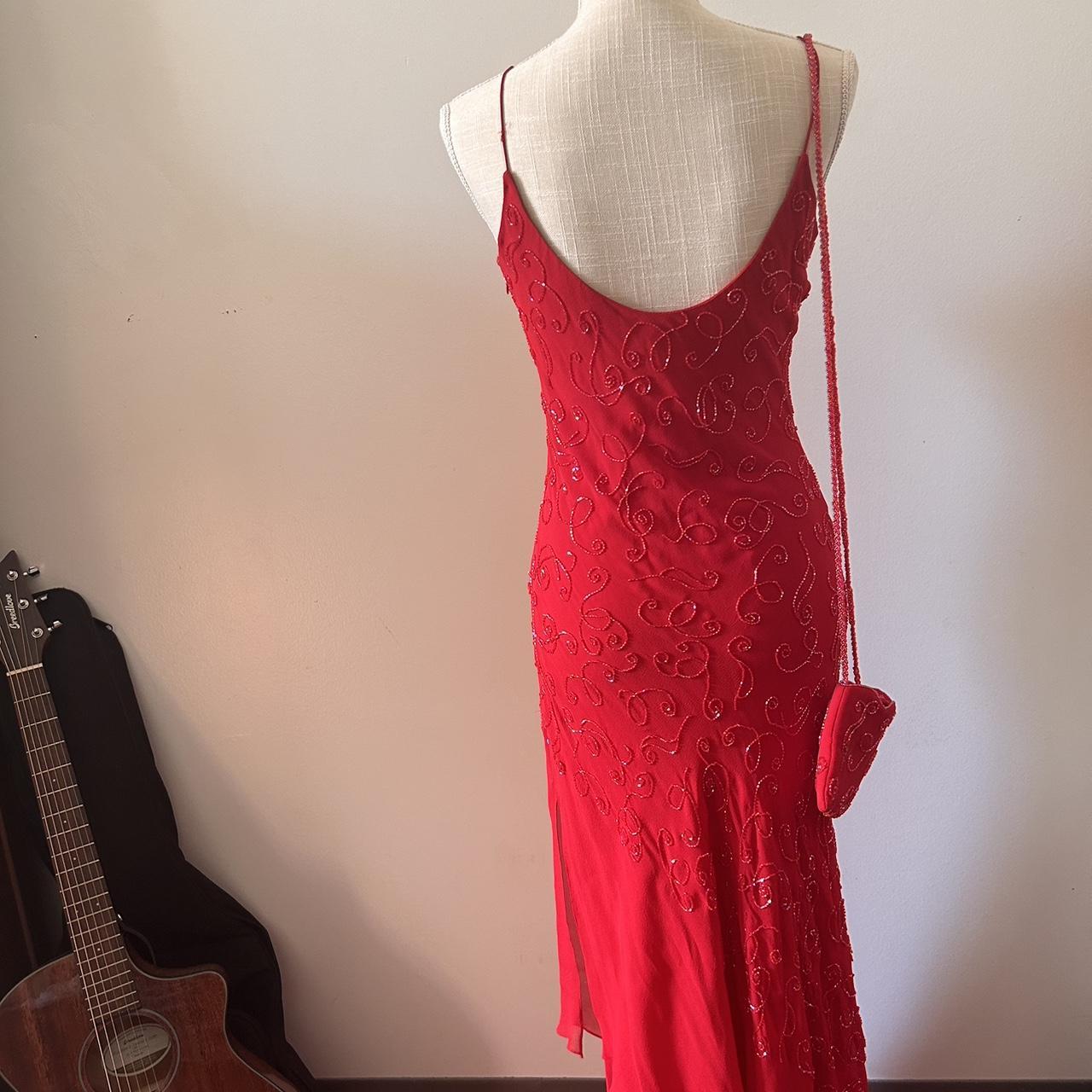 Gorgeous vintage Red prom dress with matching purse.... - Depop