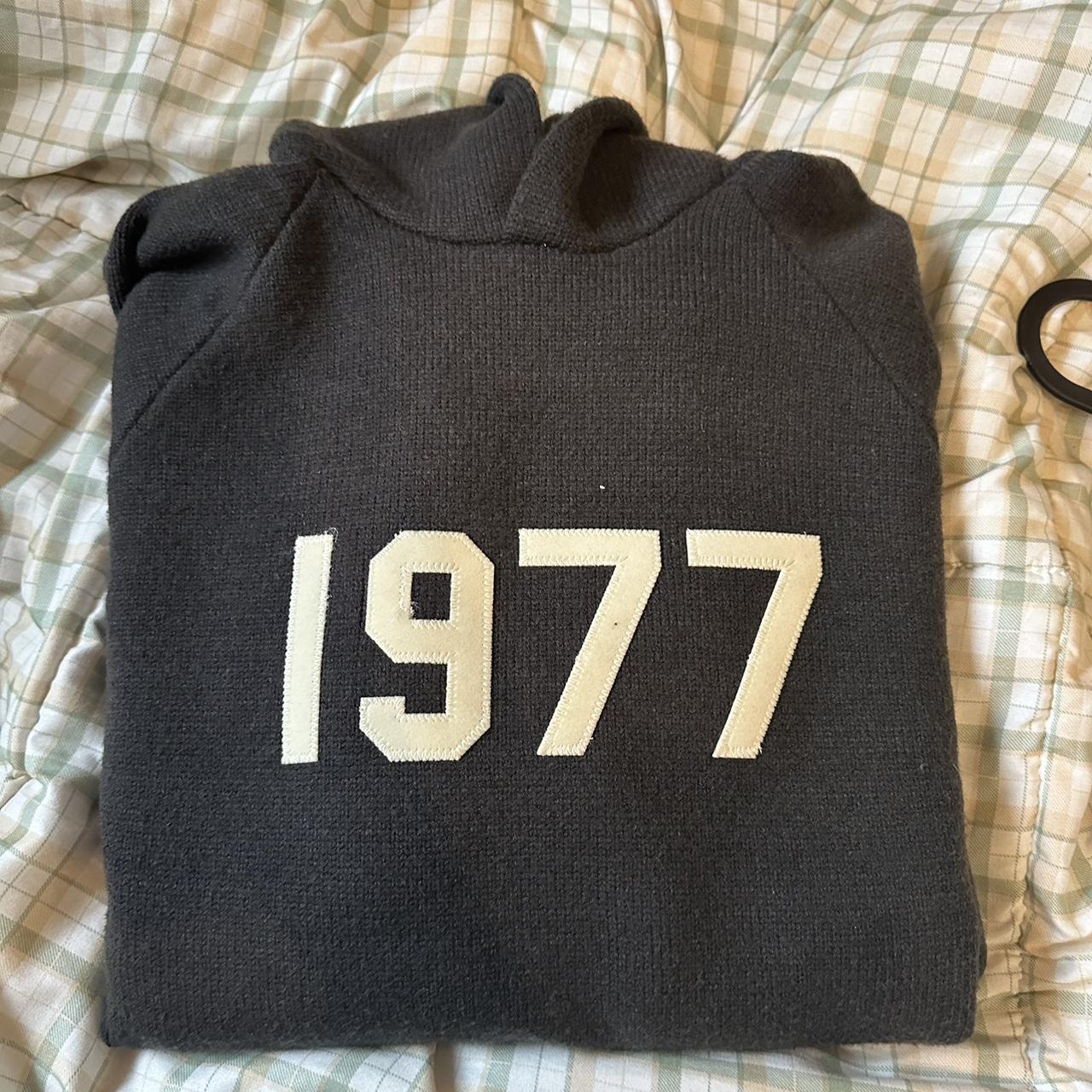 Essentials 1977 knit hoodie - Depop