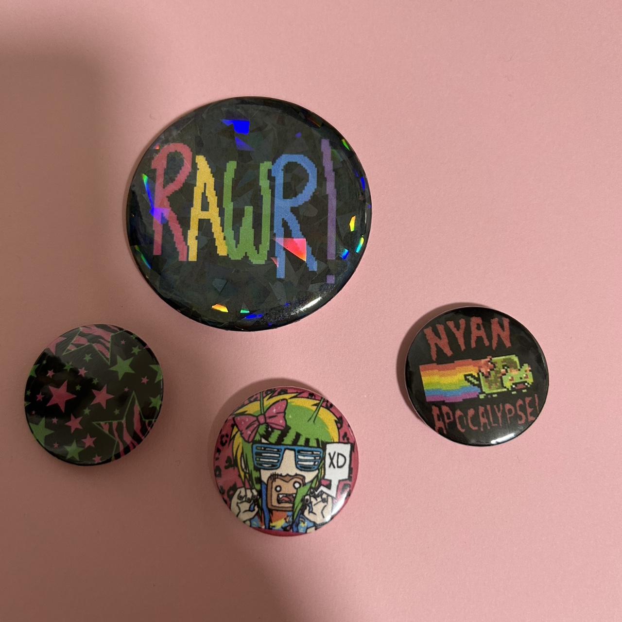 Scene pins!! Set of 4 #scene #emo #cool | Depop