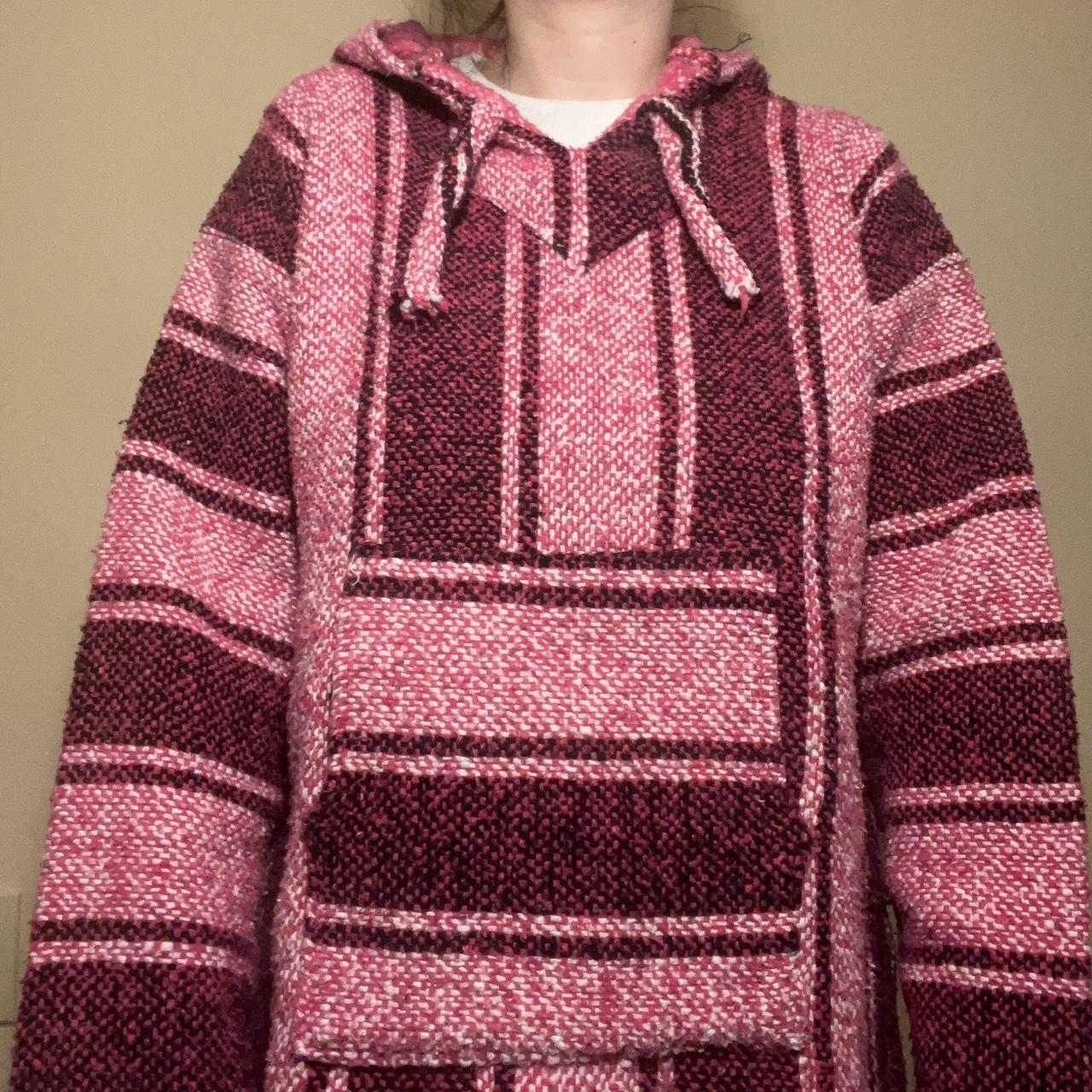 Iconic pink drug rug/ Baja jacket in great condition... - Depop