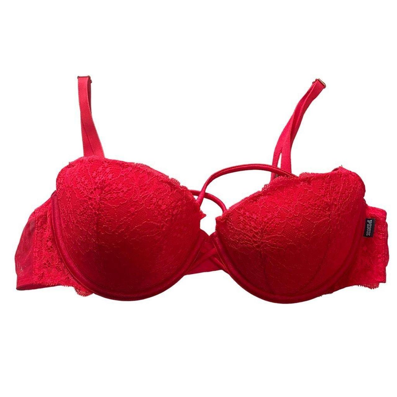 Victoria's Secret Women's Red Bra | Depop