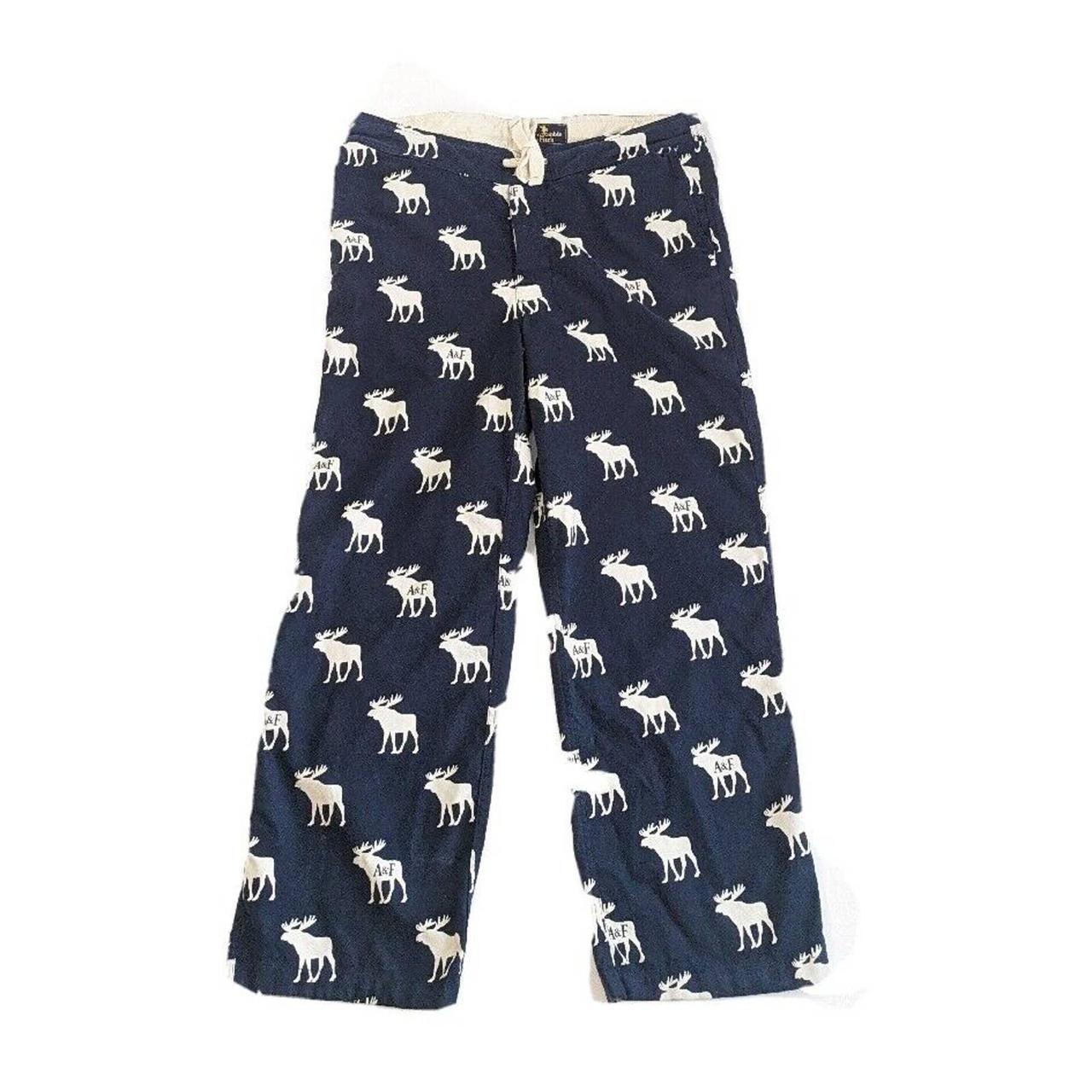 Abercrombie and Fitch Blue Moose Pants Sz M Pajama... - Depop