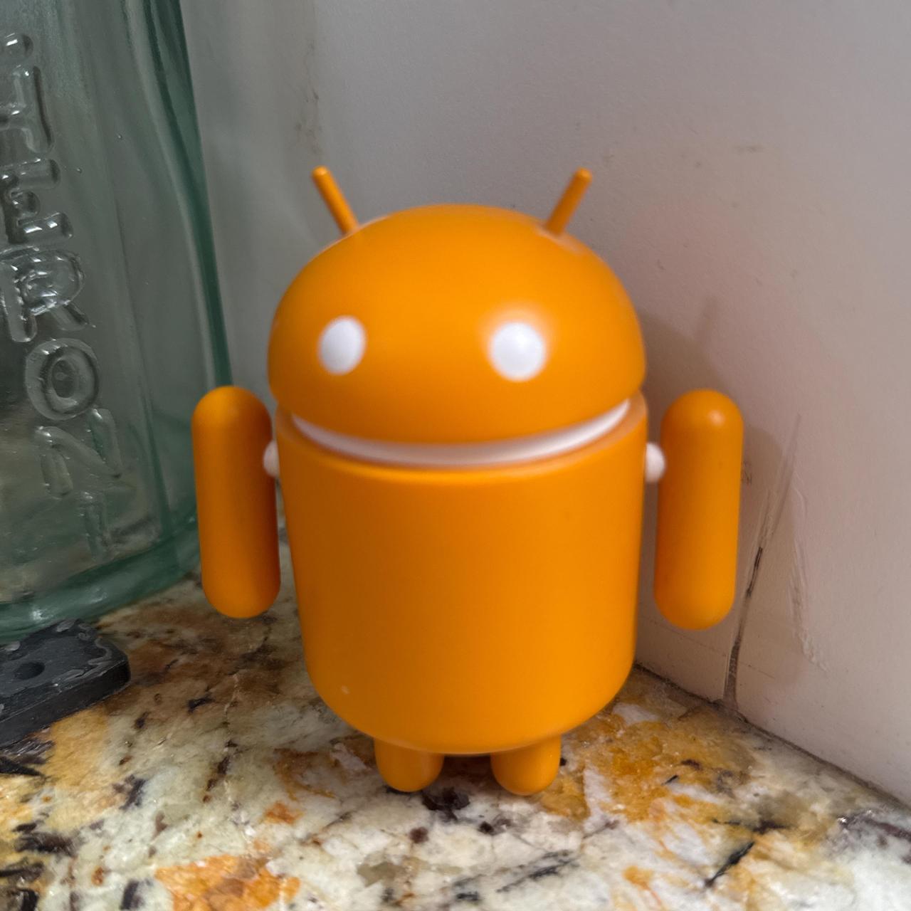 Orange Google Android robot figure collectible... | Depop