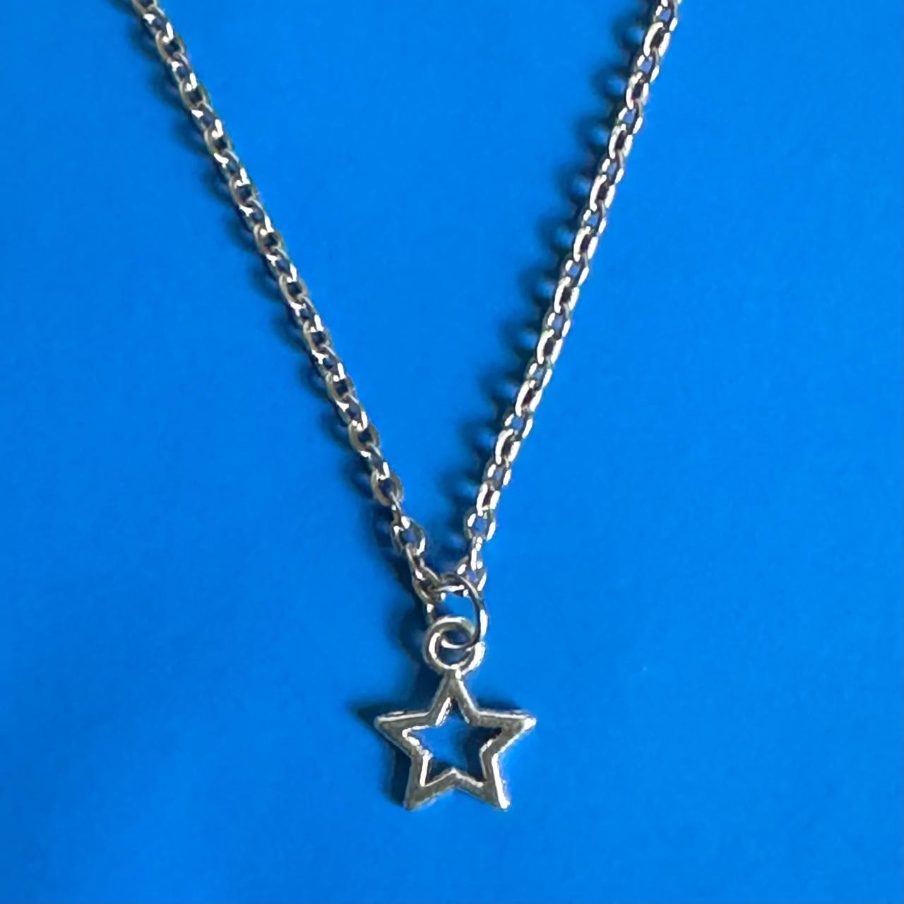 Y2K Silver Star Necklace ⭐️ ★ Chain Length - 18” ,... - Depop