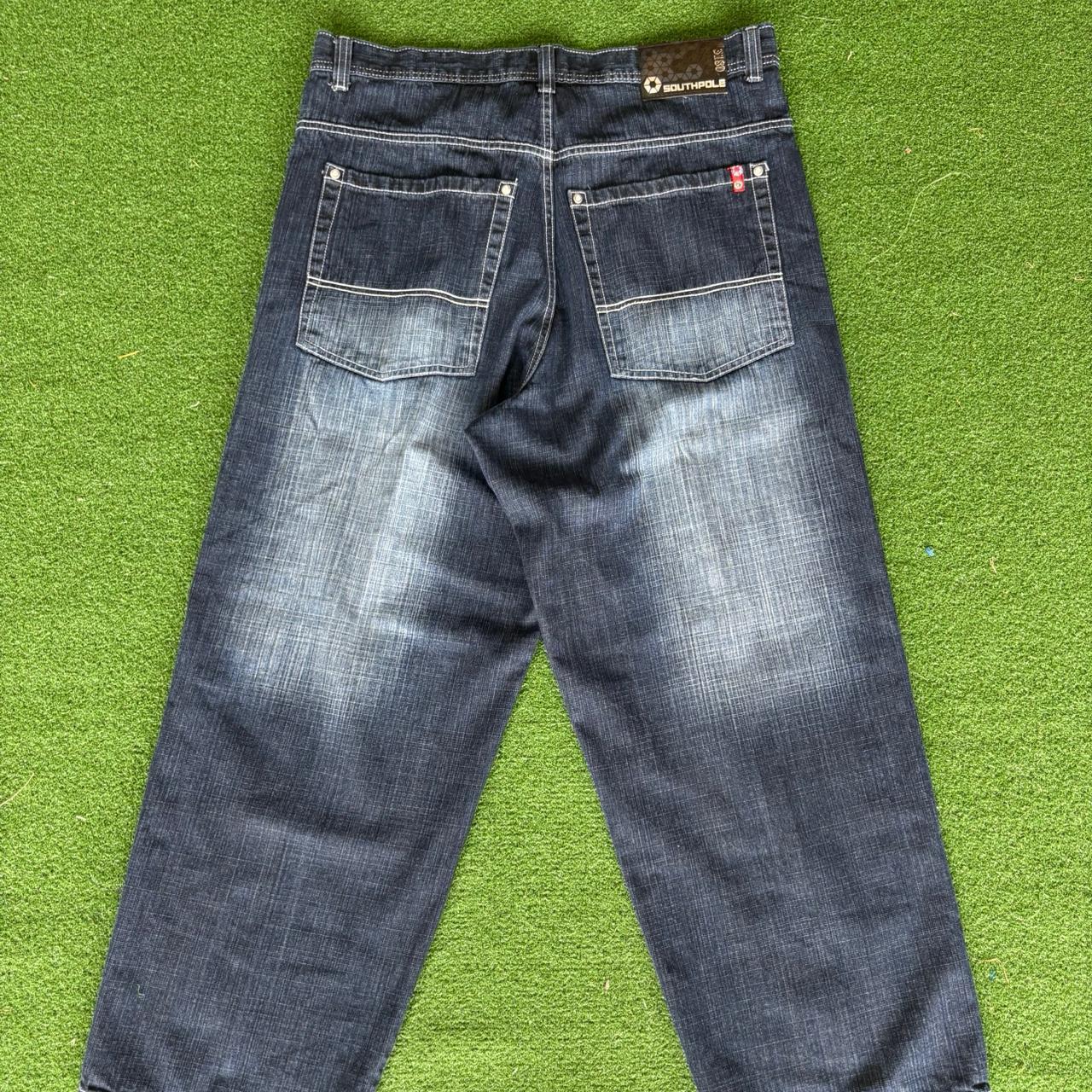 Vintage Y2K Baggy Red Tab Southpole JNCO Style Dark... | Depop