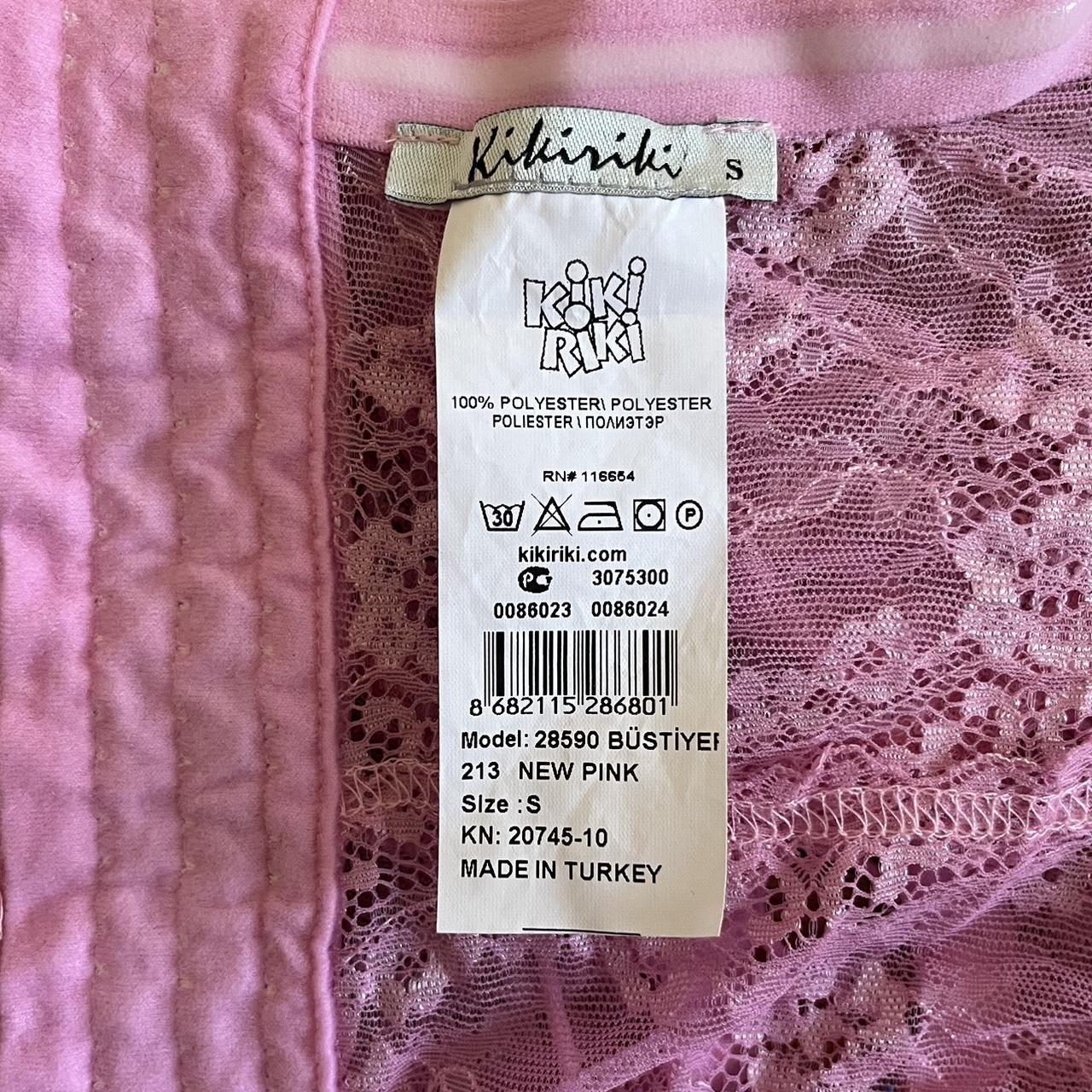 Kiki Riki pink lace bustier top size small - Depop