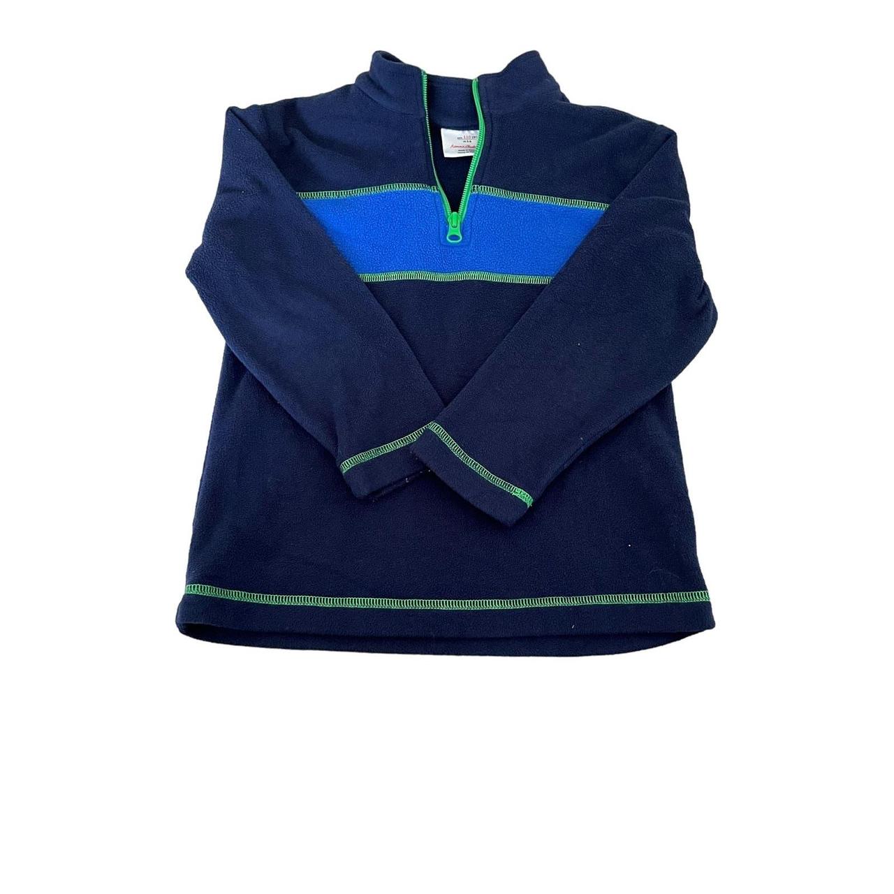 Hanna Andersson Navy Blue Fleece Pullover - Size 110... - Depop