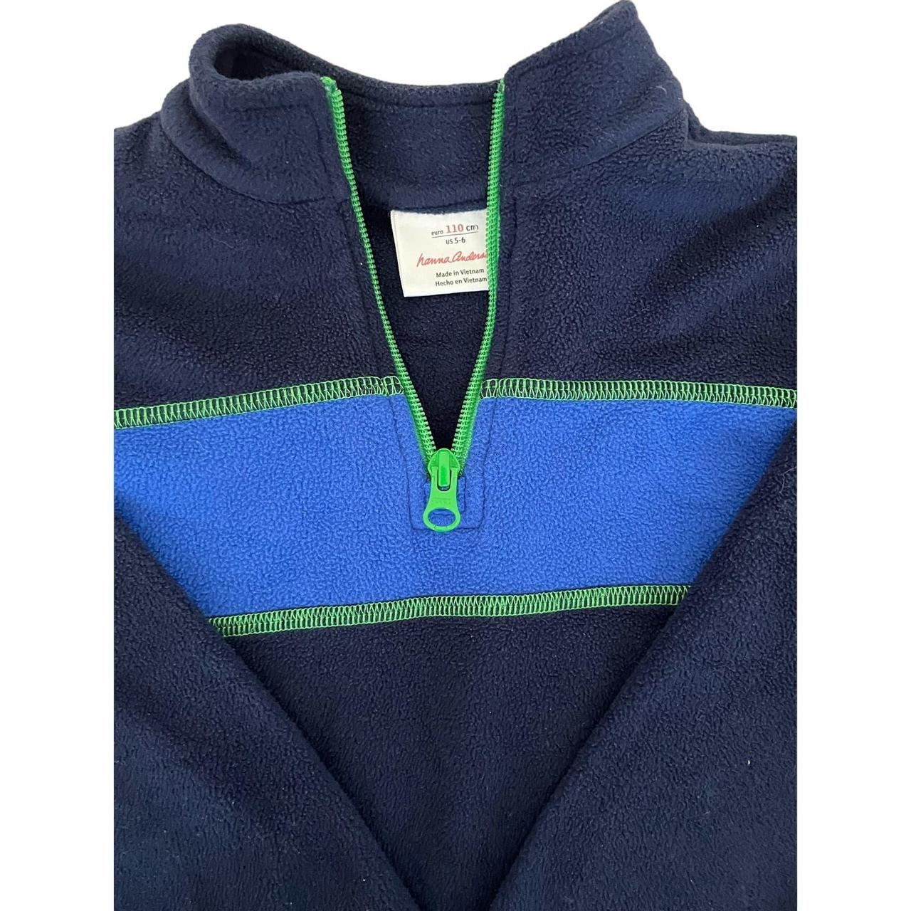 Hanna Andersson Navy Blue Fleece Pullover - Size 110... - Depop